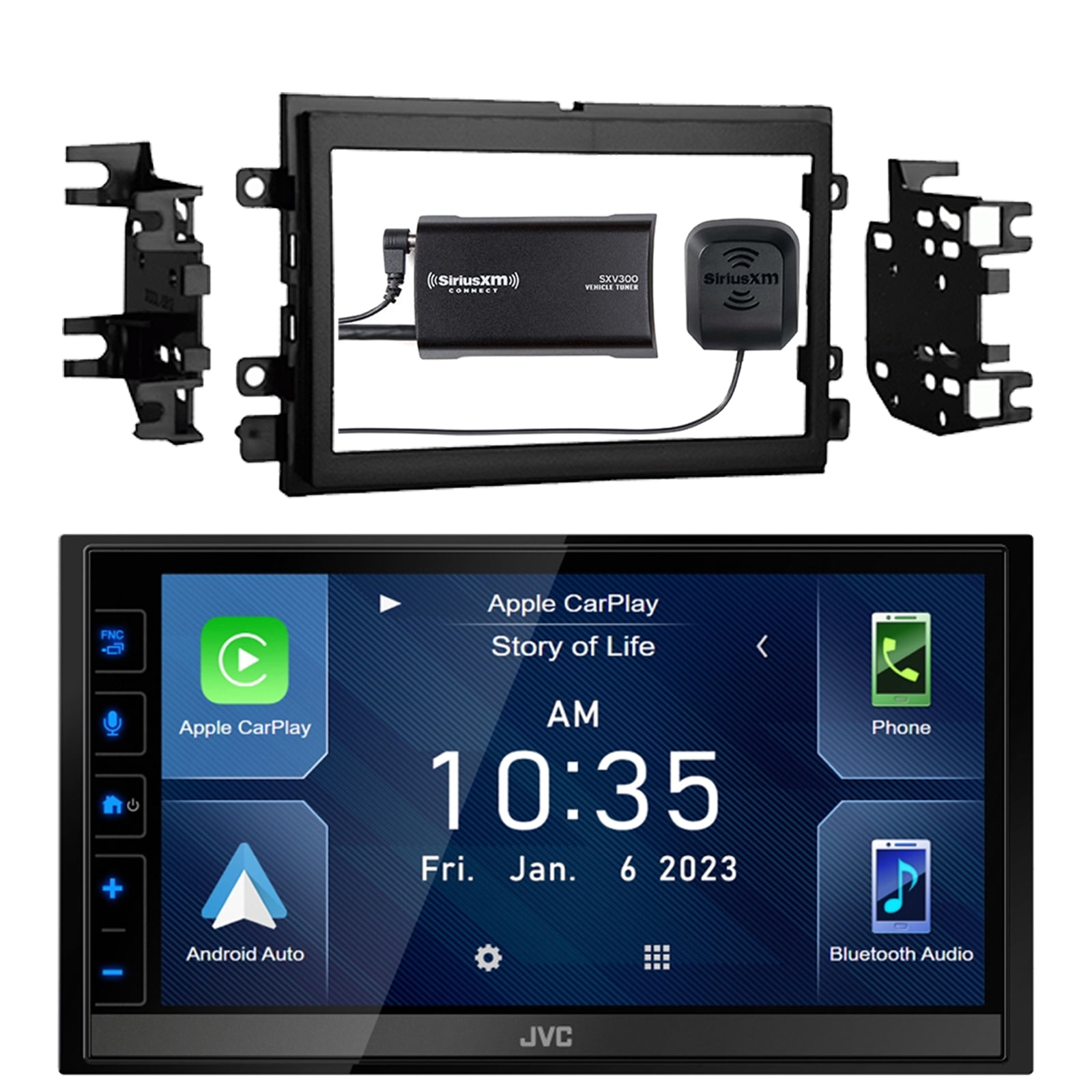 JVC KW-M788BH Double DIN 6.8" Touchscreen HDMI Bluetooth AM/FM/HD Radio ...