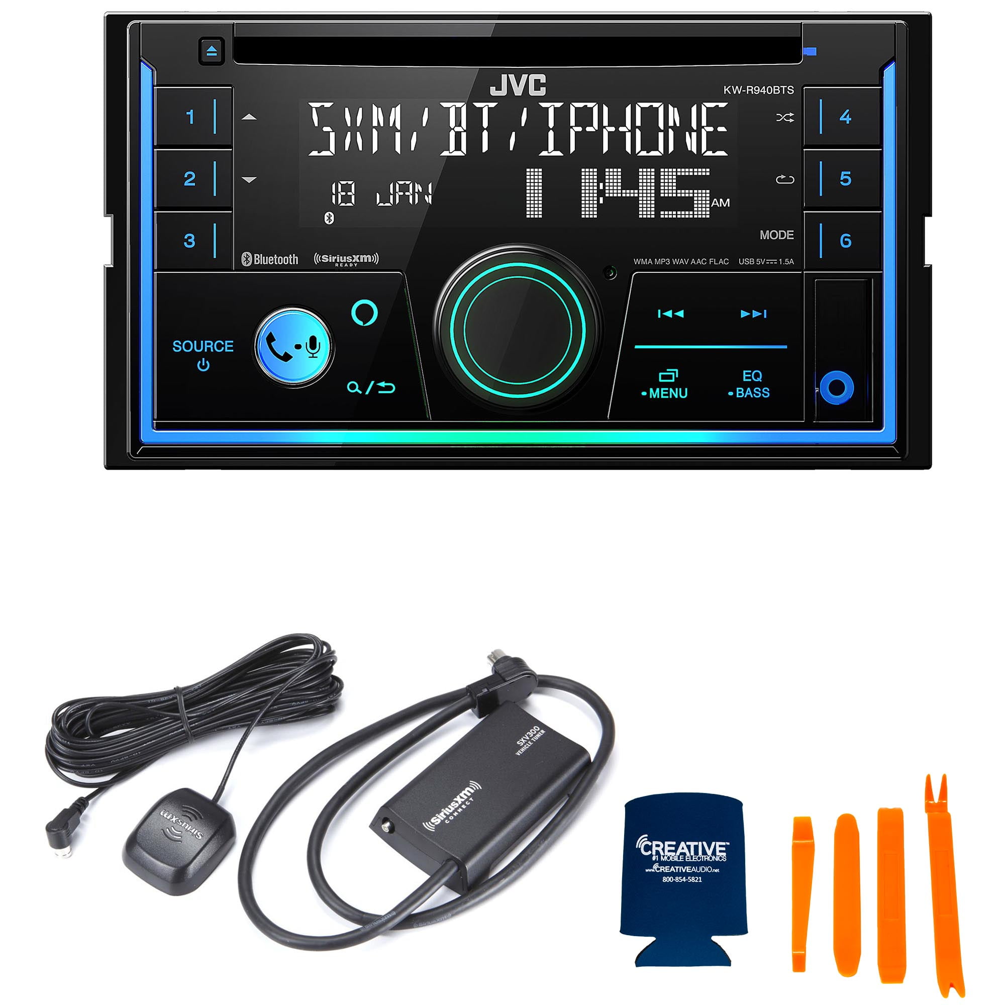 JVC KW-R940BTS 2-Din CD Receiver compatible with SXV300 SiriusXM Tuner ...