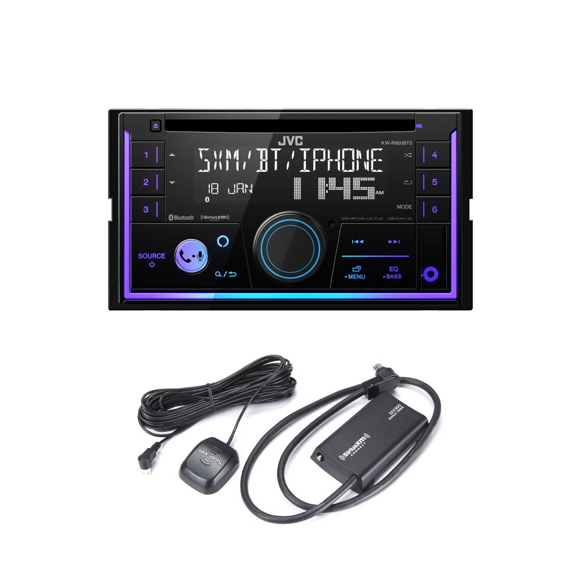 JVC KW-R950BTS 2-DIN CD Receiver, Amazon Alexa Compatible, 4.0V Pre ...