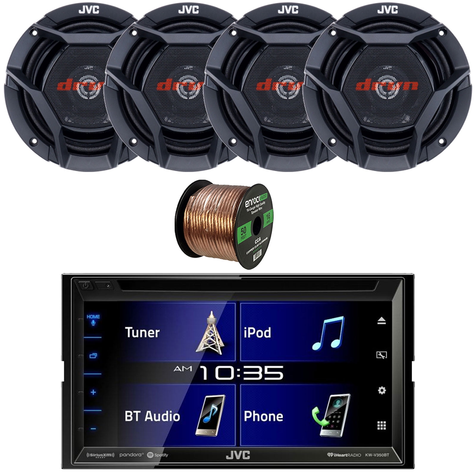 JVC KW-V350BT Double DIN AM/FM Radio Stereo Bluetooth CD/DVD Player ...