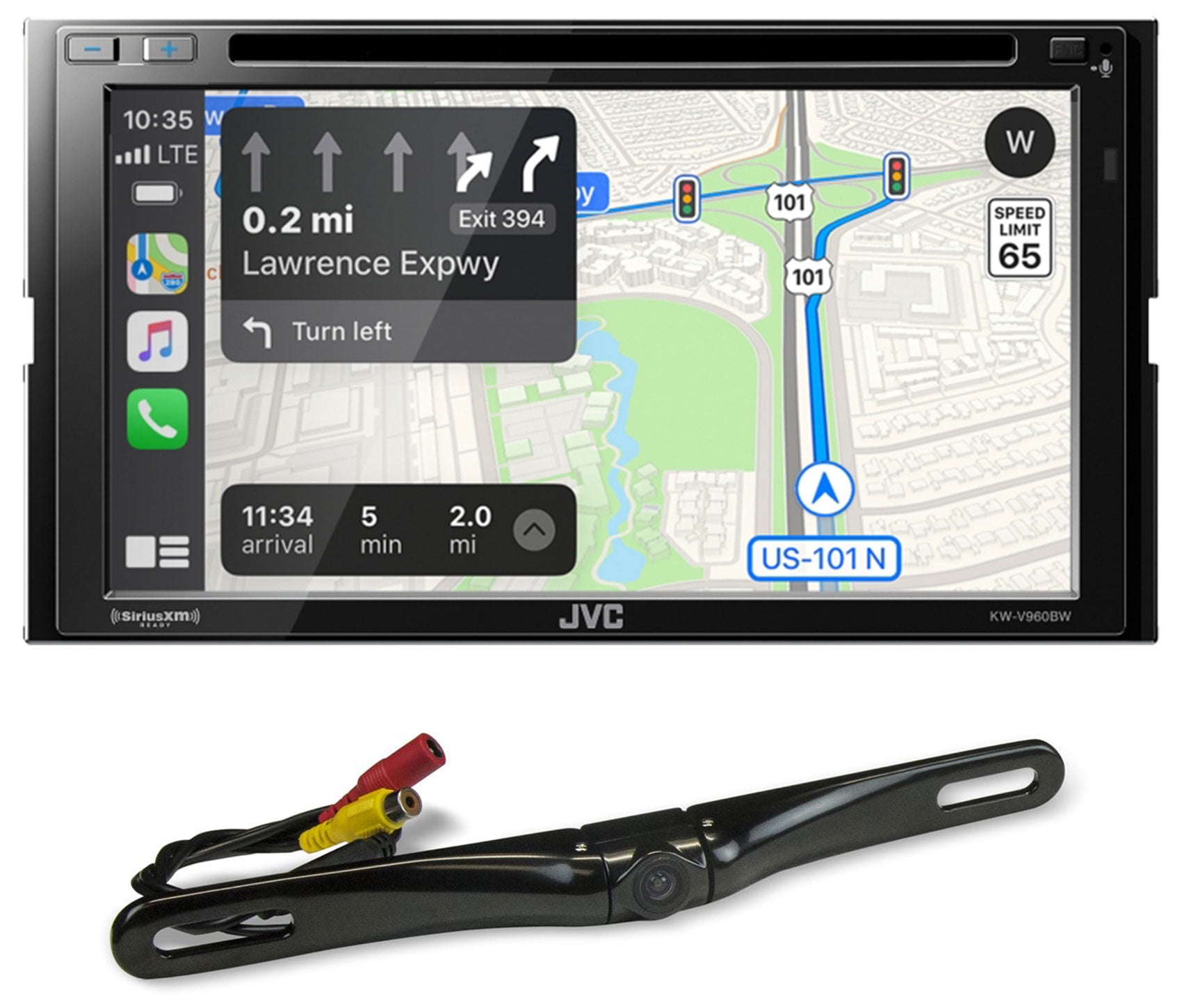 JVC KW-V960BW Wireless Android/CarPlay Monitor Bluetooth DVD Player ...