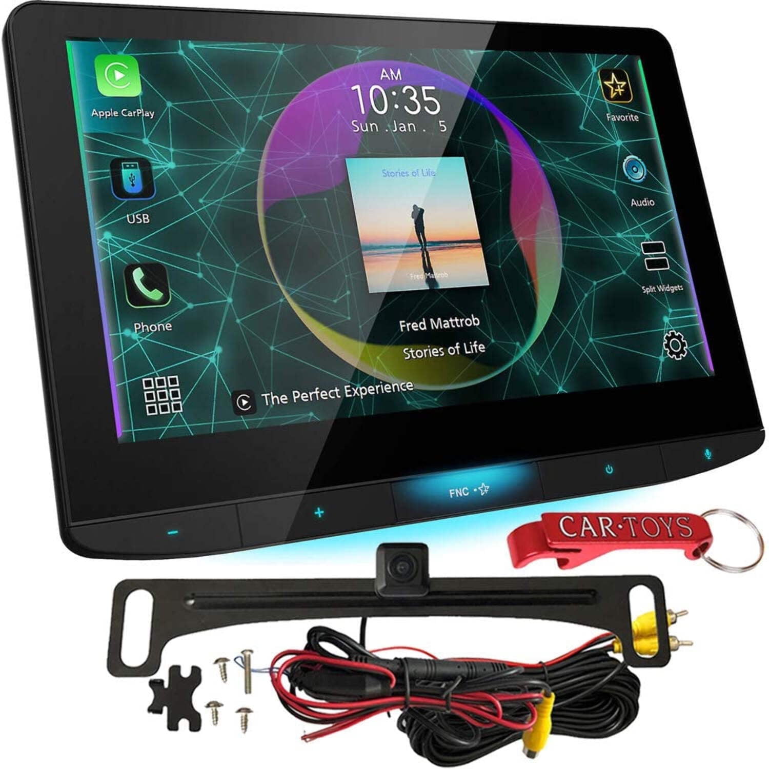 JVC KW-Z1000W Extra Large 10.1" Receiver Safe Driver's Bundle with Voxx ...