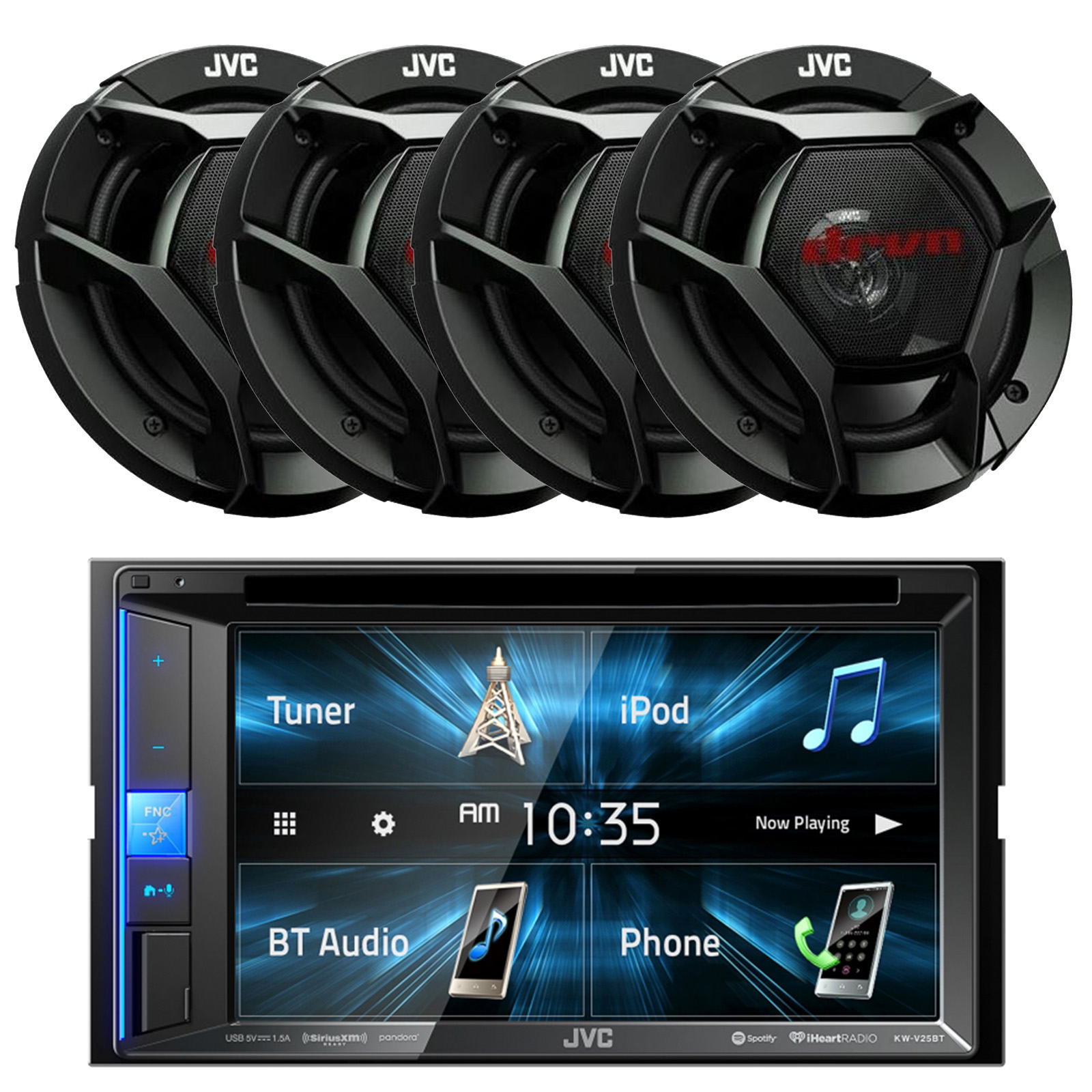 JVC KWV140BT Double DIN In-Dash DVD/CD/AM/FM Bluetooth Car Stereo ...