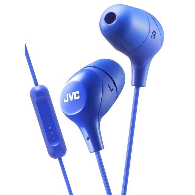 JVC Memory Foam Earbud Marshmallow Memory Foam Earbud with Mic Blue ...