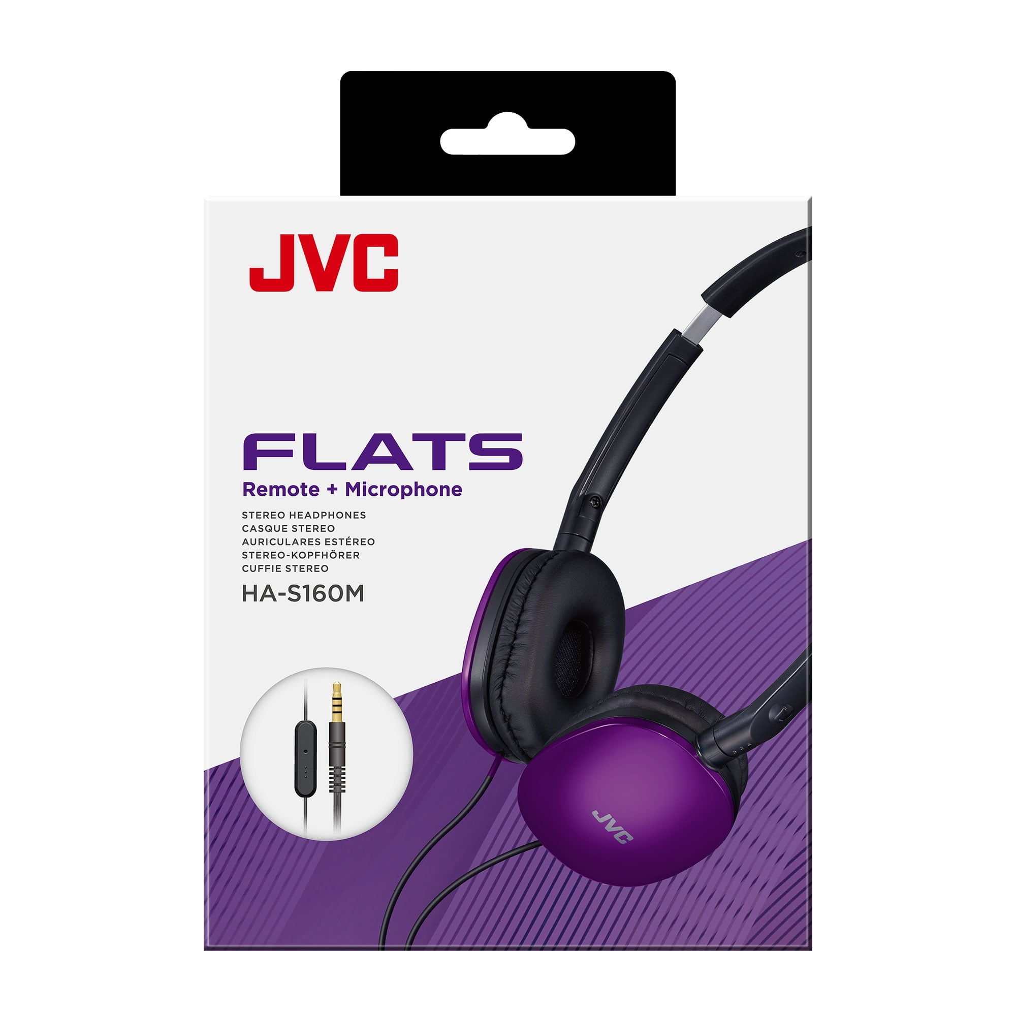 JVC Violet Flat Foldable Colorful Flats On Ear Headphones with Remote ...