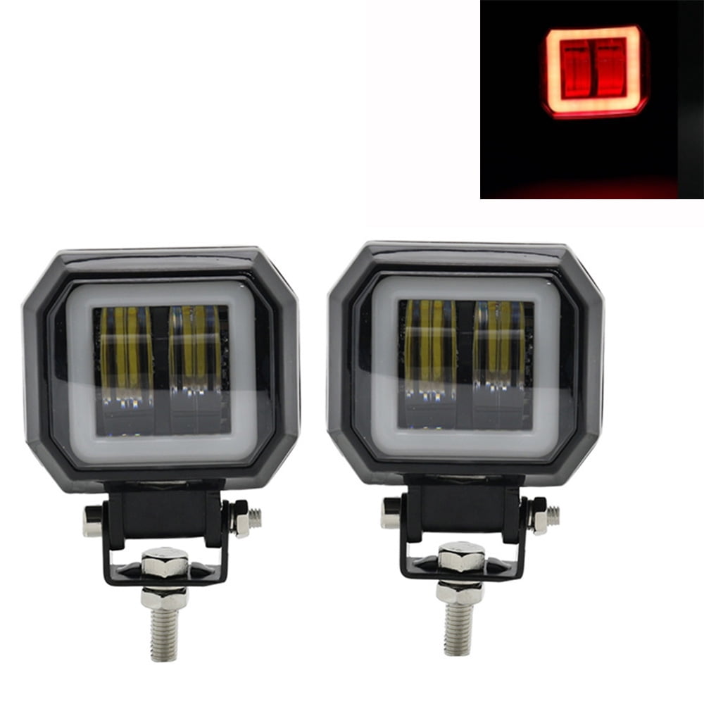 JVISUAL 3 Inch 40W Waterproof Round LED Angel Eyes Light Bar 12V 24V ...