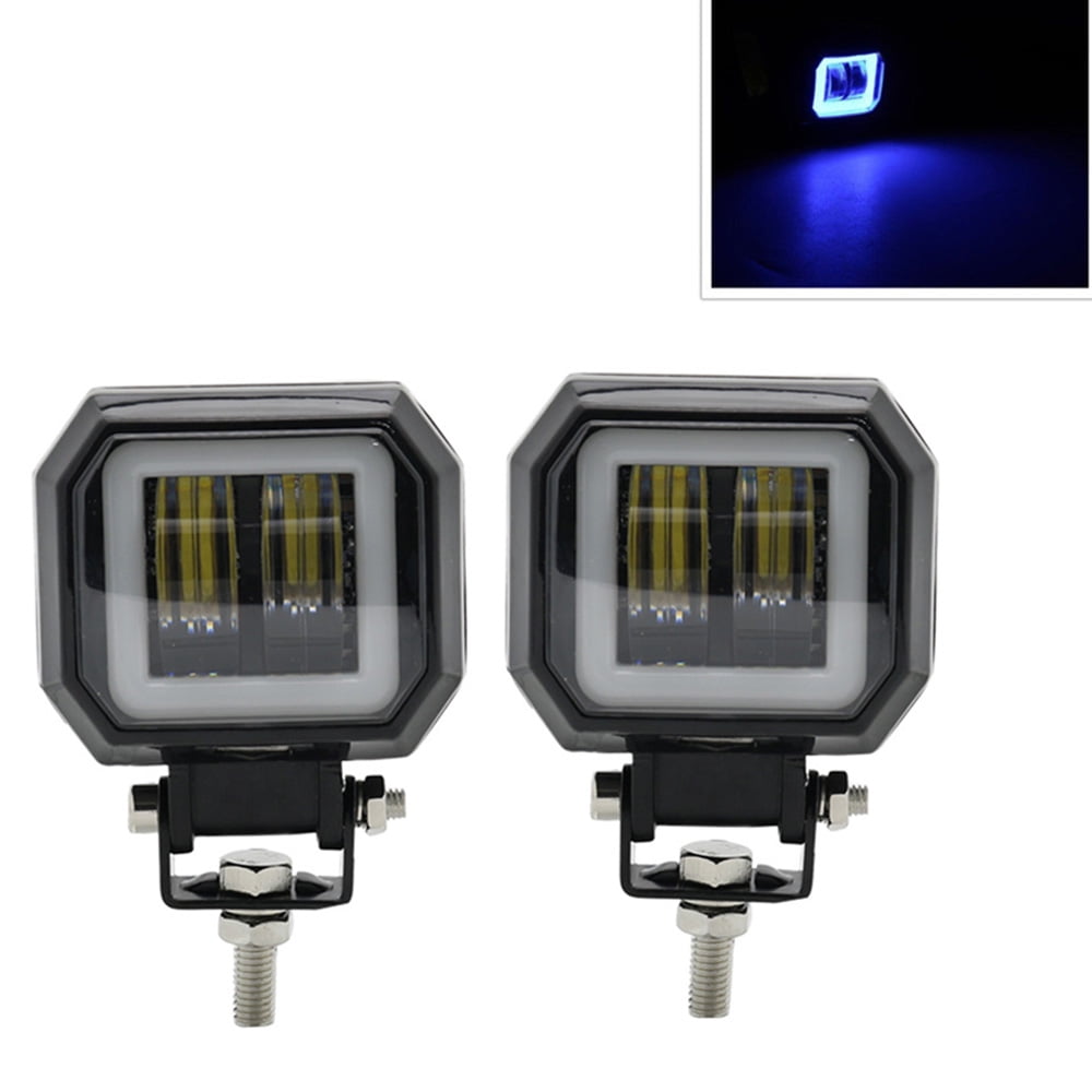 JVISUAL 3 Inch 40W Waterproof Round LED Angel Eyes Light Bar 12V 24V ...