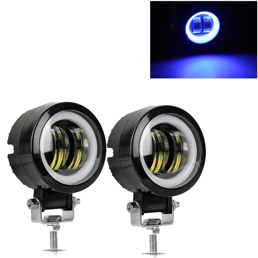 JVISUAL 3 Inch 40W Waterproof Round LED Angel Eyes Light Bar 12V 24V ...