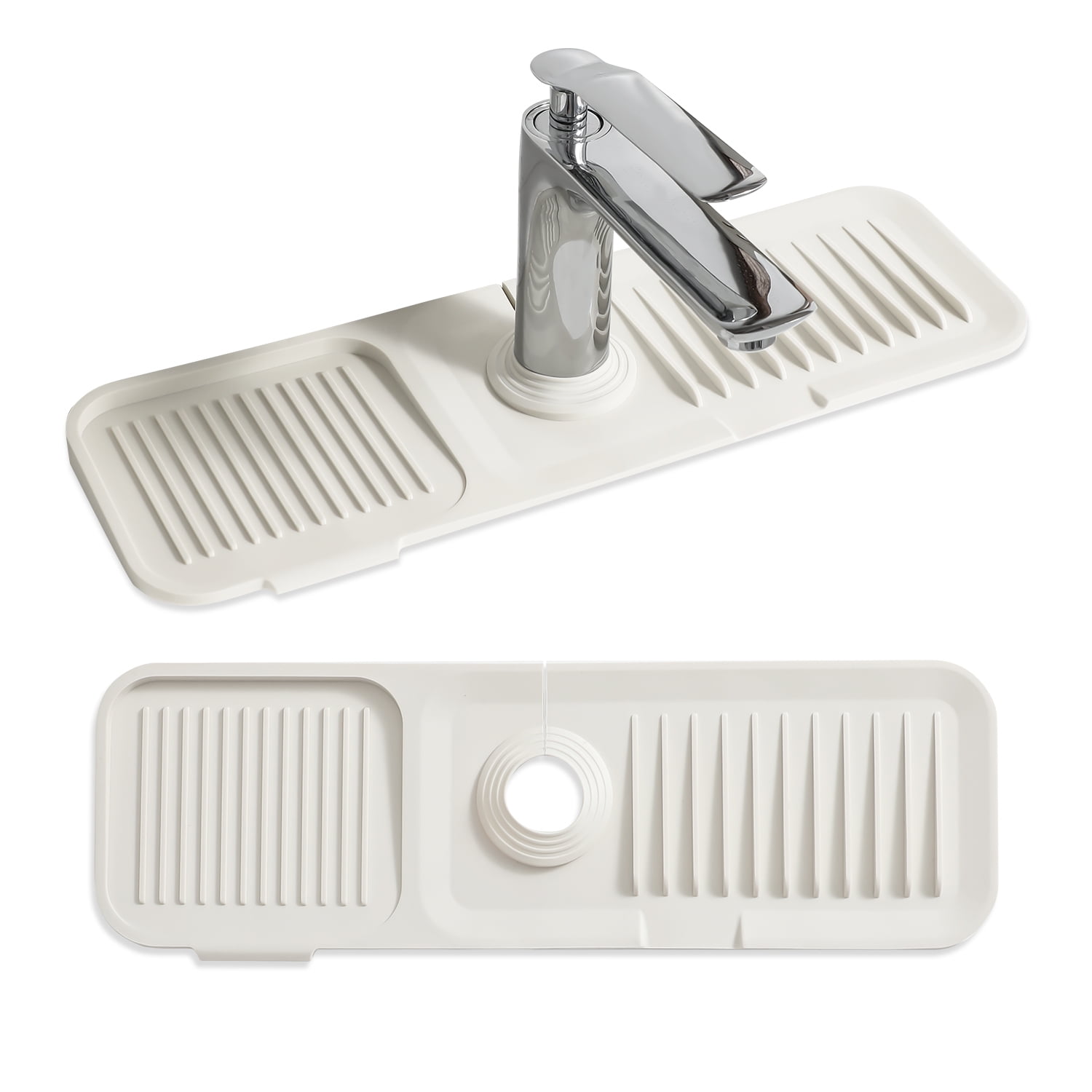 JVMU 18 inch Silicone Sink Faucet Mat, 1 Hole Splash Guard, Waterproof ...