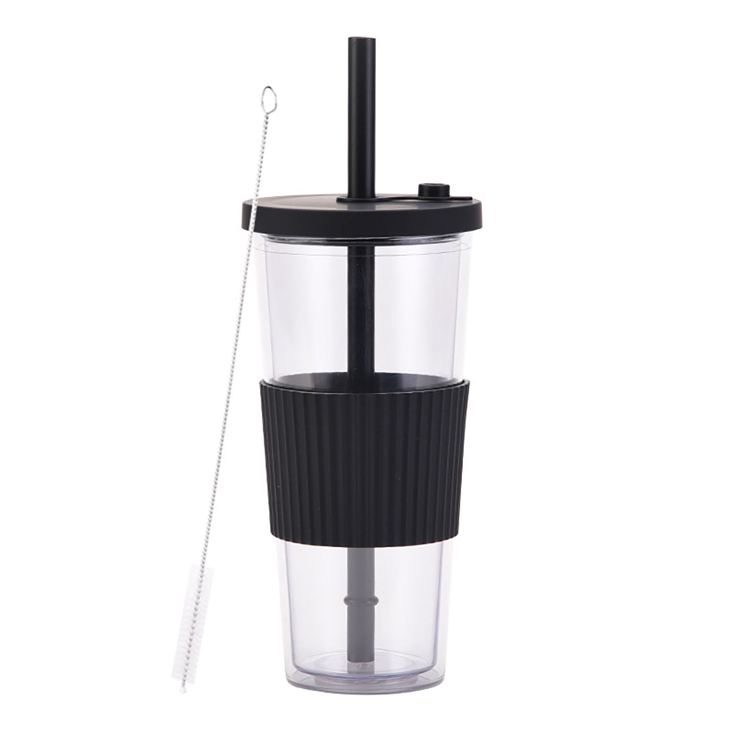 JVMU 24oz Boba Tea Cups Portable Reusable Plastic Double Wall Iced ...