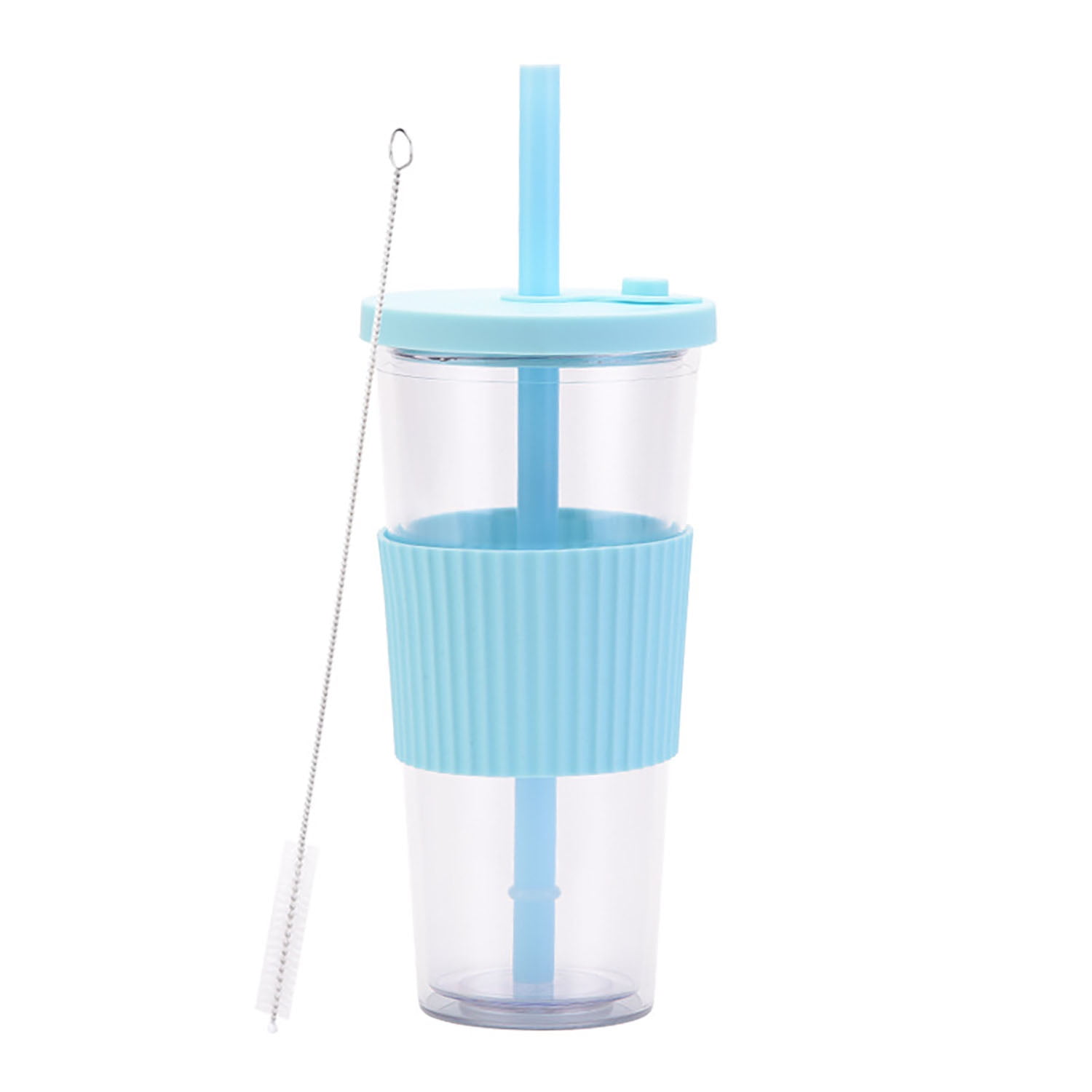 JVMU 24oz Boba Tea Cups Portable Reusable Plastic Double Wall Iced ...