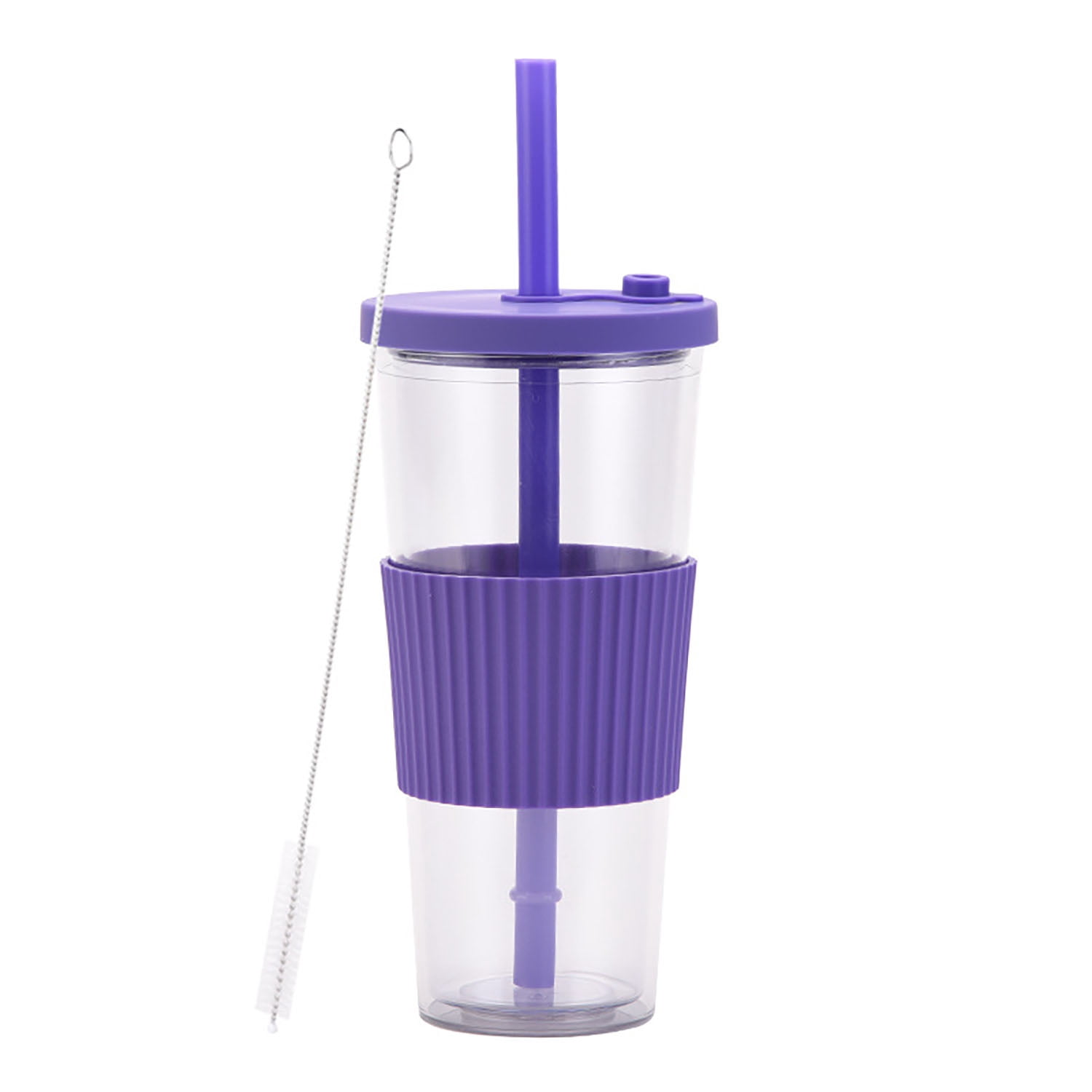 JVMU 24oz Boba Tea Cups Portable Reusable Plastic Double Wall Iced ...