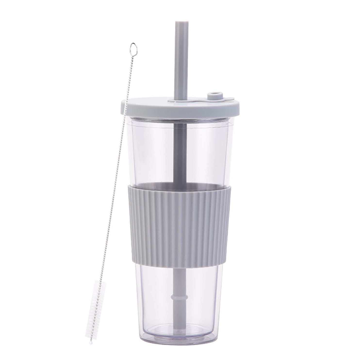 JVMU 24oz Boba Tea Cups Portable Reusable Plastic Double Wall Iced ...