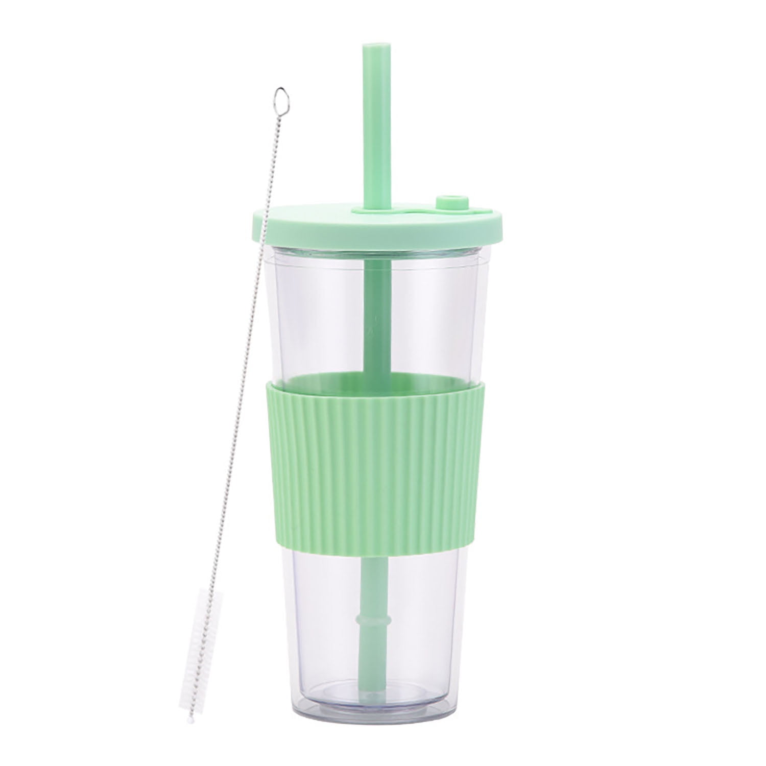 JVMU 24oz Boba Tea Cups Portable Reusable Plastic Double Wall Iced ...