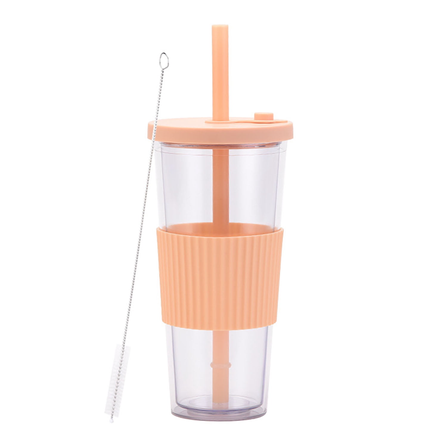 JVMU 24oz Boba Tea Cups Portable Reusable Plastic Double Wall Iced ...