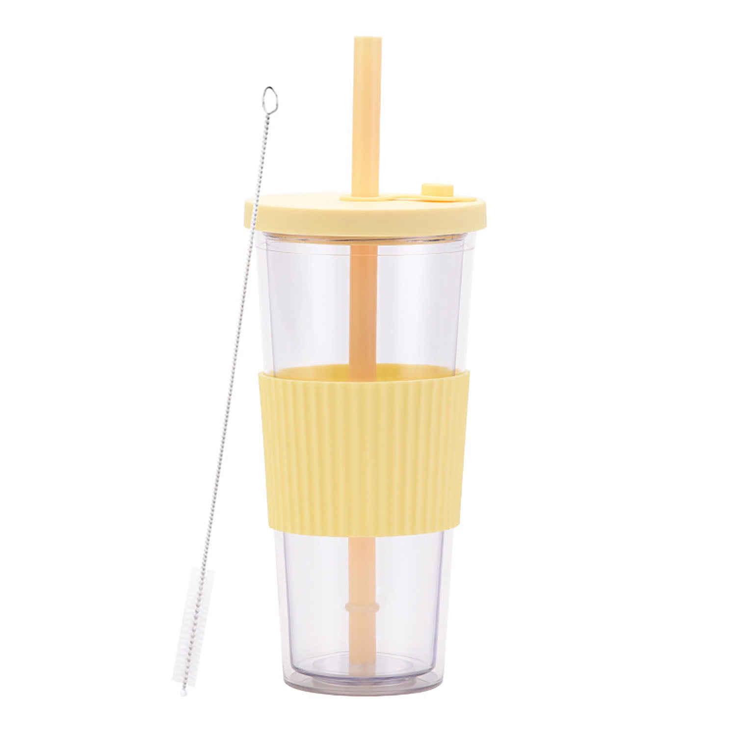 JVMU 24oz Boba Tea Cups Portable Reusable Plastic Double Wall Iced ...