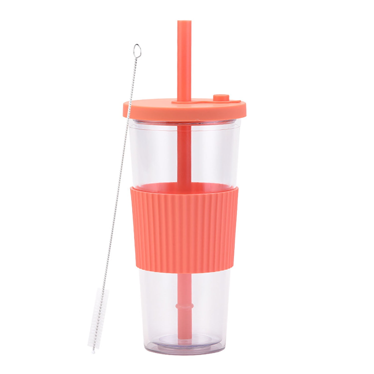 JVMU 24oz Boba Tea Cups Portable Reusable Plastic Double Wall Iced ...