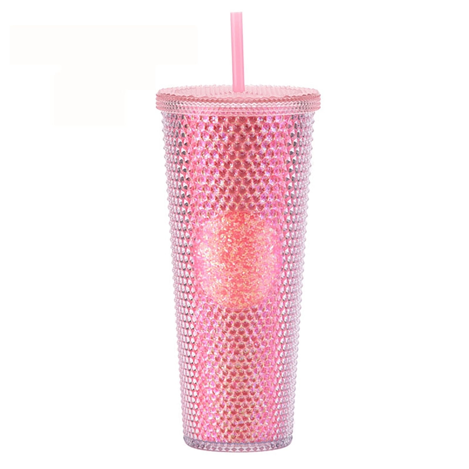 JVMU 24oz Plastic Double Wall Studded Cup Matte with Lid and Straw ...