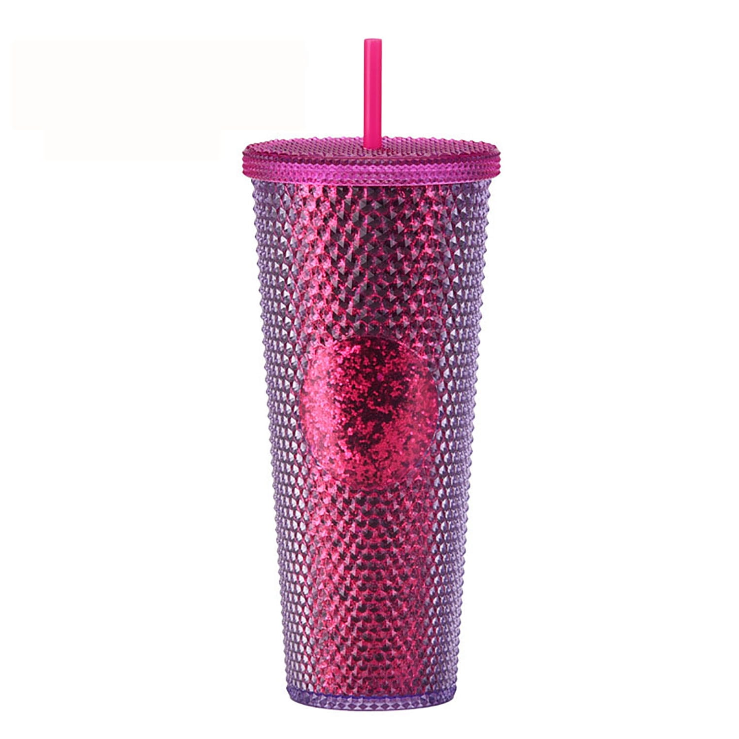 JVMU 24oz Plastic Double Wall Studded Cup Matte with Lid and Straw ...