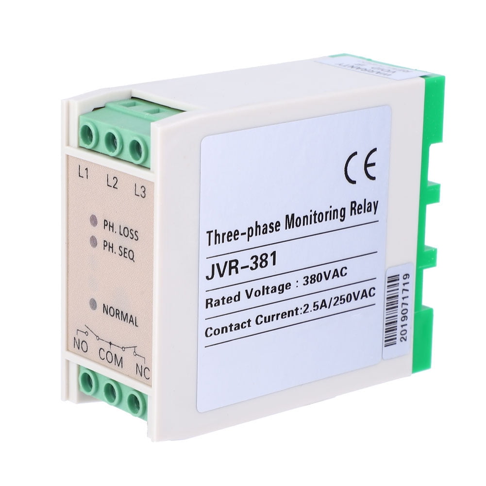 JVR-381 Phase Sequence Protector Phase Failure Loss 3 Phase Voltage Monitoring Relay - Walmart.com