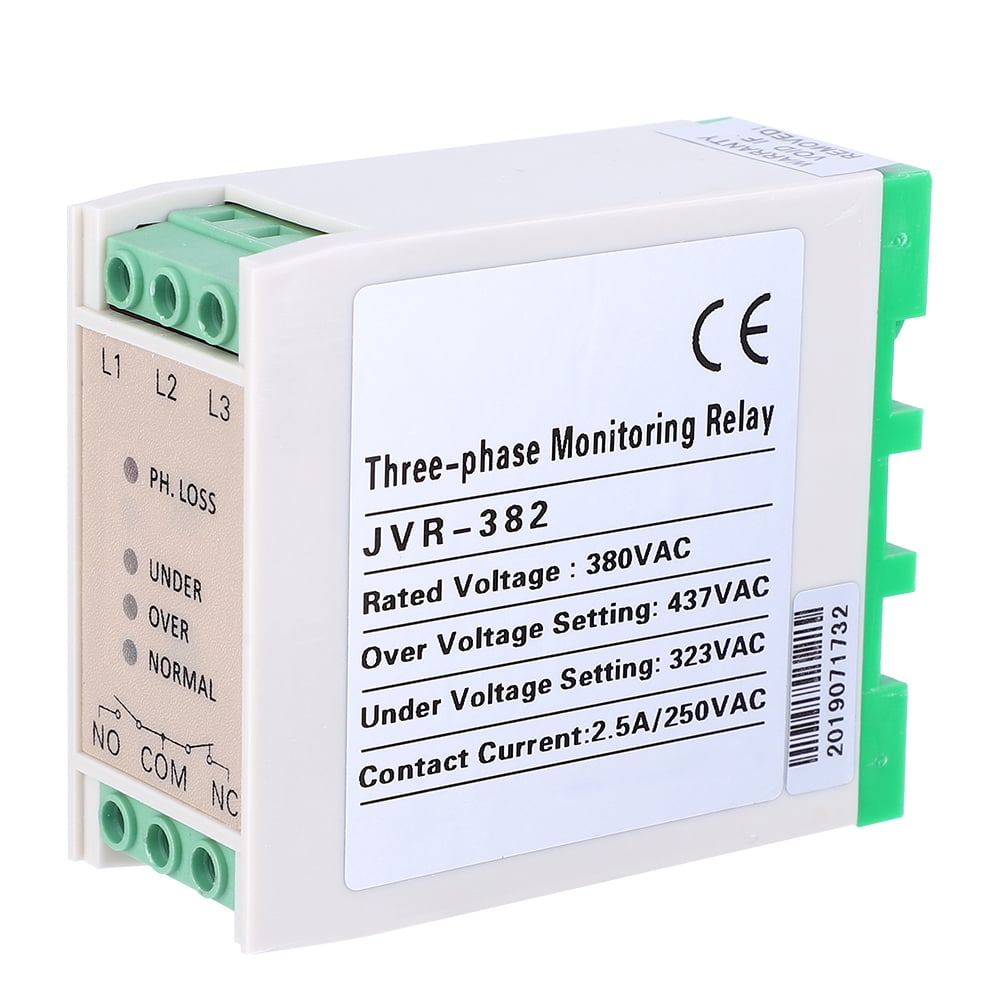 JVR-382 Phase Loss Overvoltage Undervoltage Protector 3 Phase Voltage ...