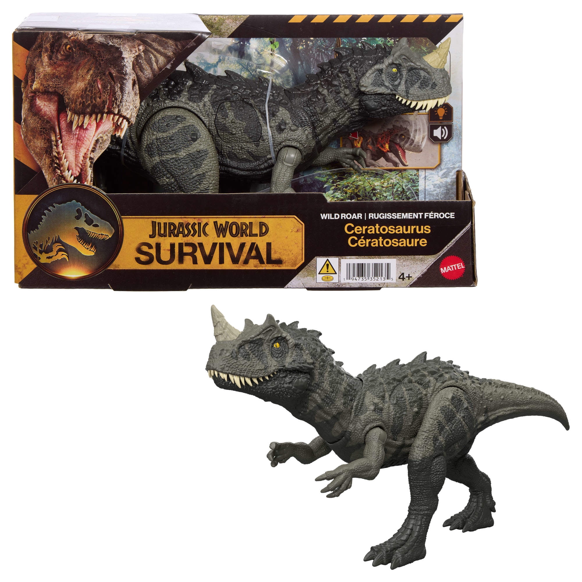 Jurassic World Wild Roar Ceratosaurus Dinosaur Action Figure Toy ...