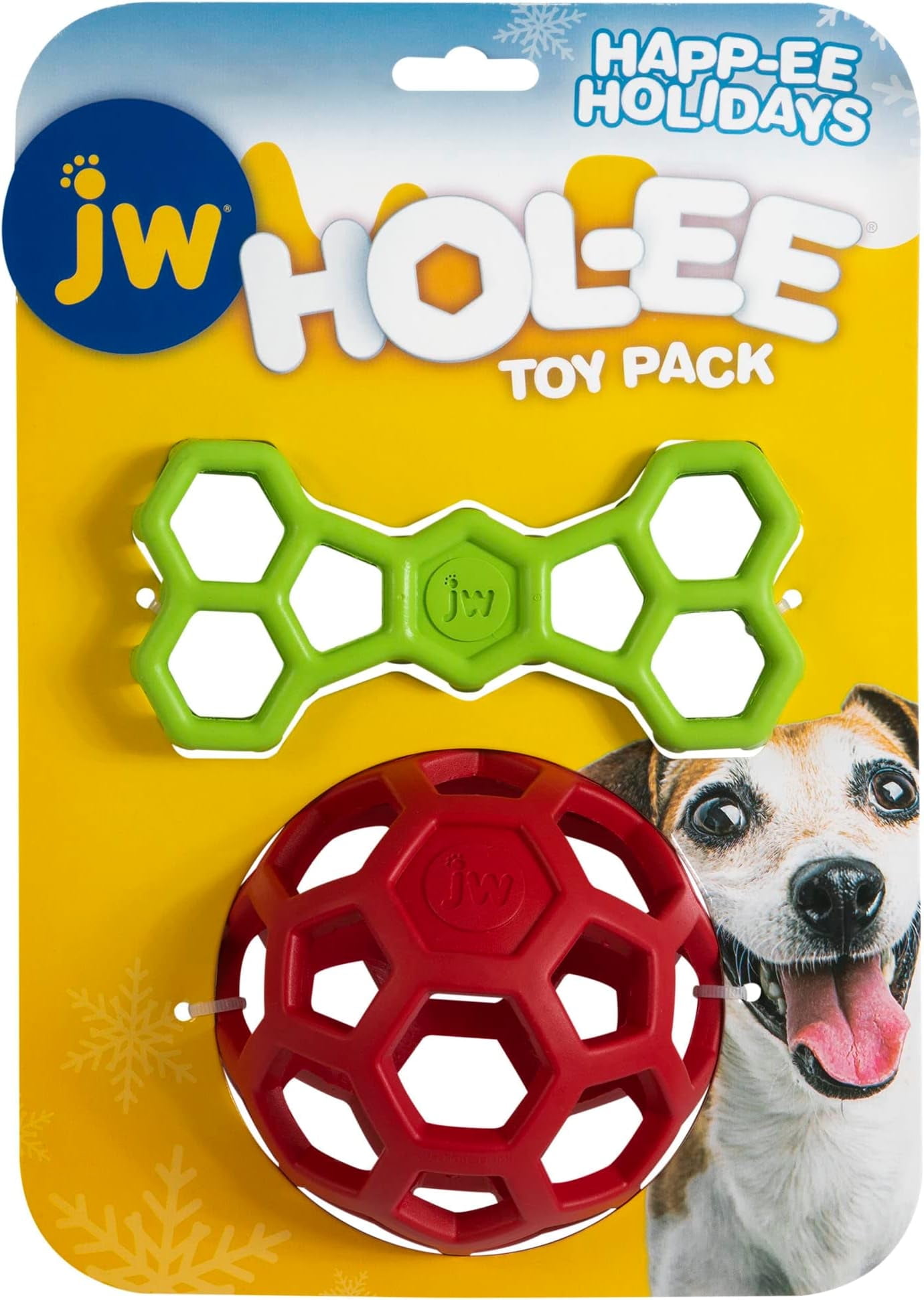 JW HOL-ee Holiday for Dogs, Treat Ball Dog Toy Throw Toy & Pull Toy - 2 ...