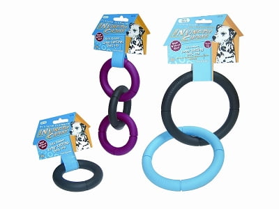 Petmate 43132 Rubber Invincible Chain Dog Toy, Triple Color, Small ...