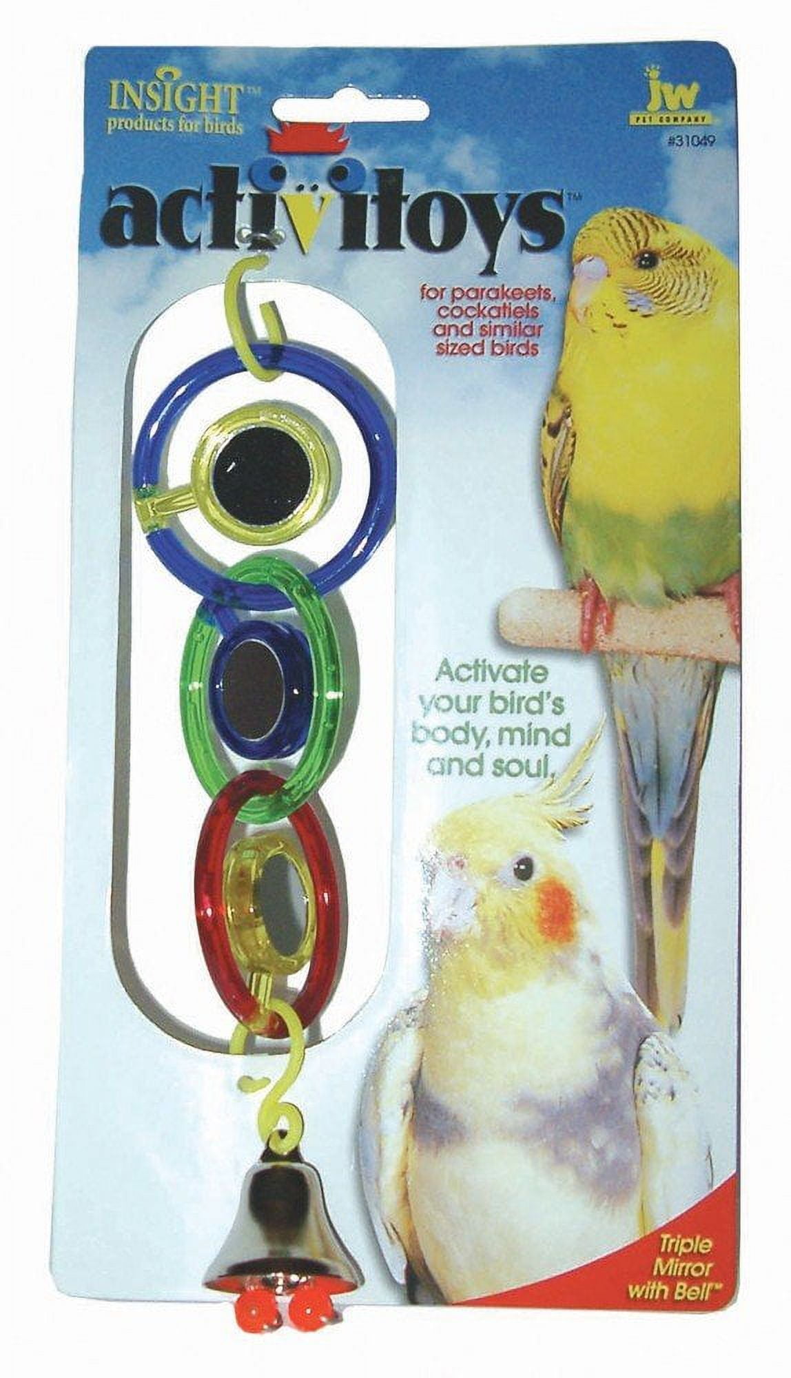 Jw-Small Animal/bird-Activitoys Triple Mirror Bird Toy- Multi-color ...