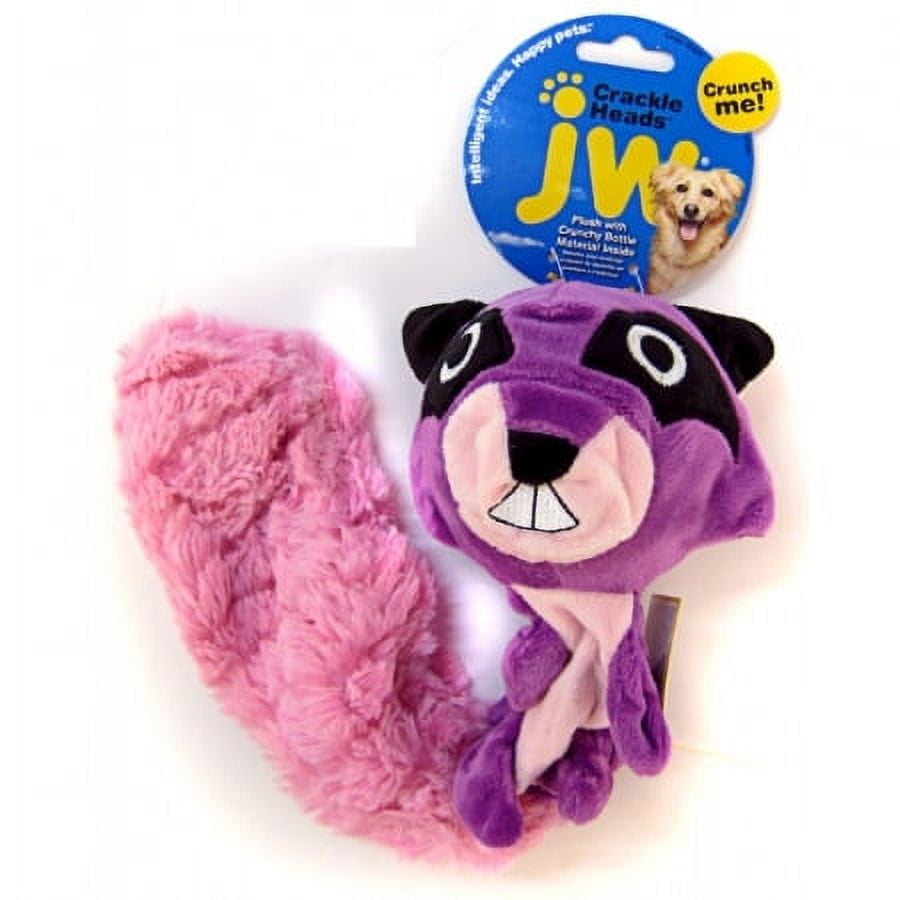 JW Pet Crackle Heads Ricky Raccoon Dog Toy Large - (3.8" L x 4.2" W x ...