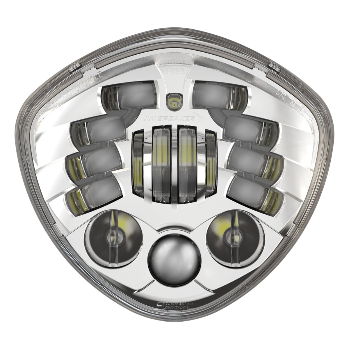 JW Speaker Motorcycle DOT Approved Headlamp - 7" Adaptive 2 LED, Chrome ...