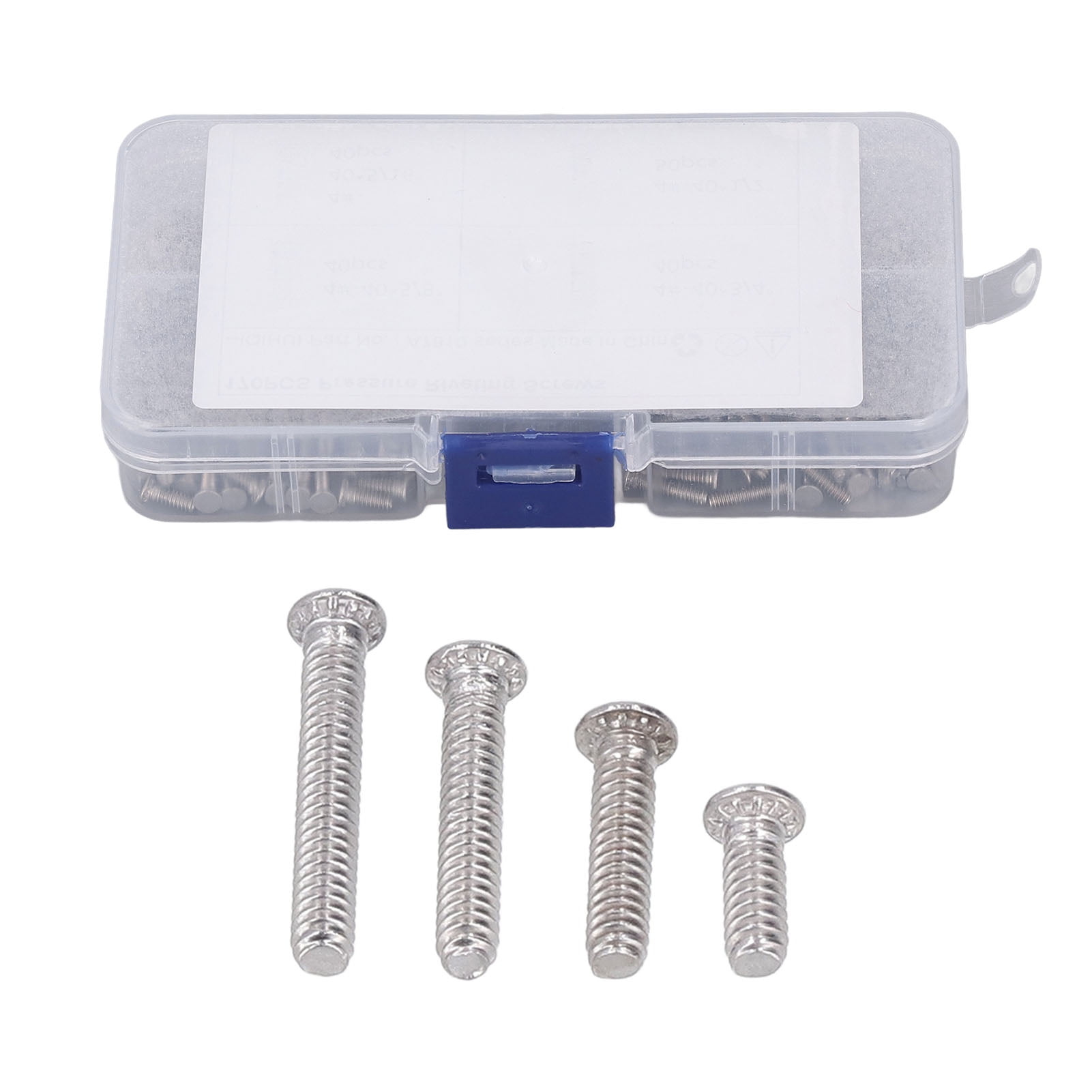 JWB-170Pcs Riveting Screw 4 Types Stainless Steel Round Flat Head ...
