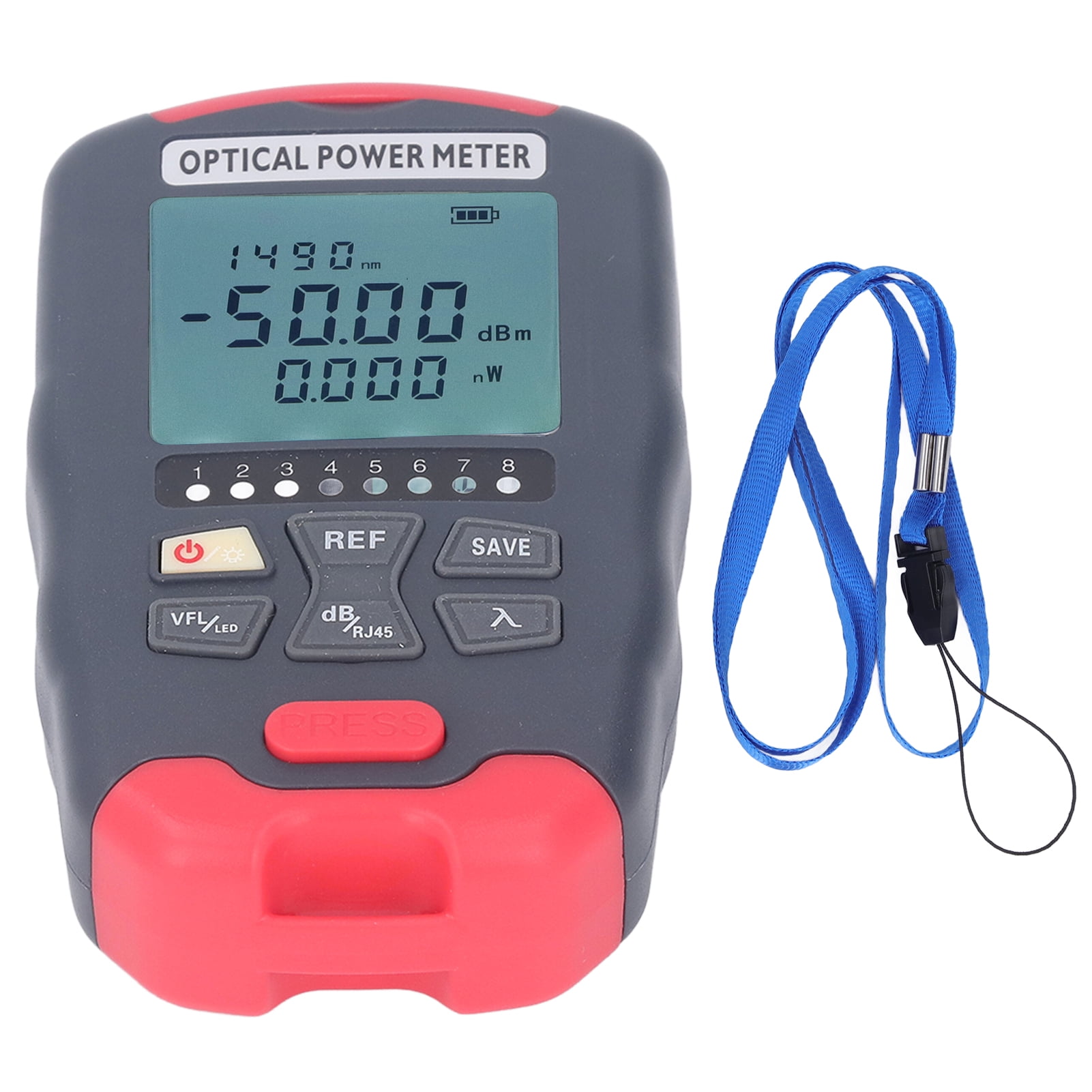 JWB-20KM Fiber Optic Power Meter Red Light VFL Visual Fault Locator Net ...