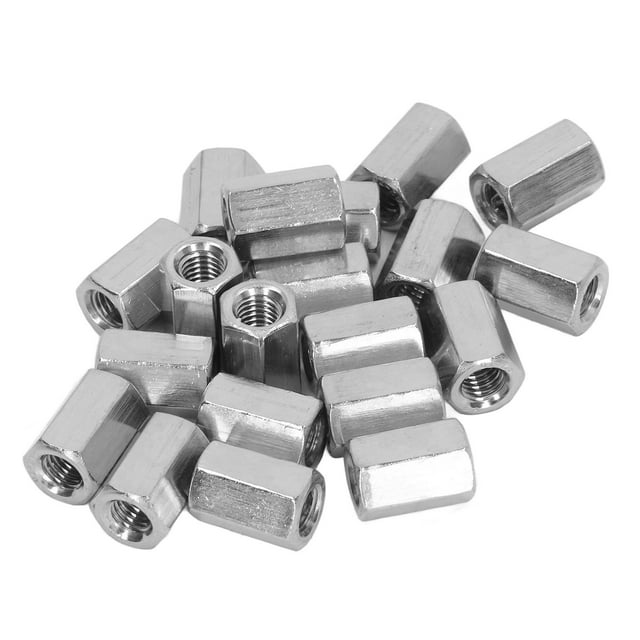JWB-20PCS Hex Coupling Nuts 304 Stainless Steel Thread Rod Connection ...