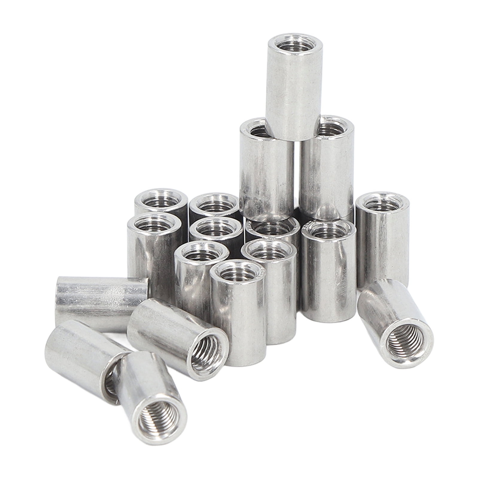 JWB-20Pcs Coupling Nut Stainless Steel M8 Round Rod Connector Nut ...