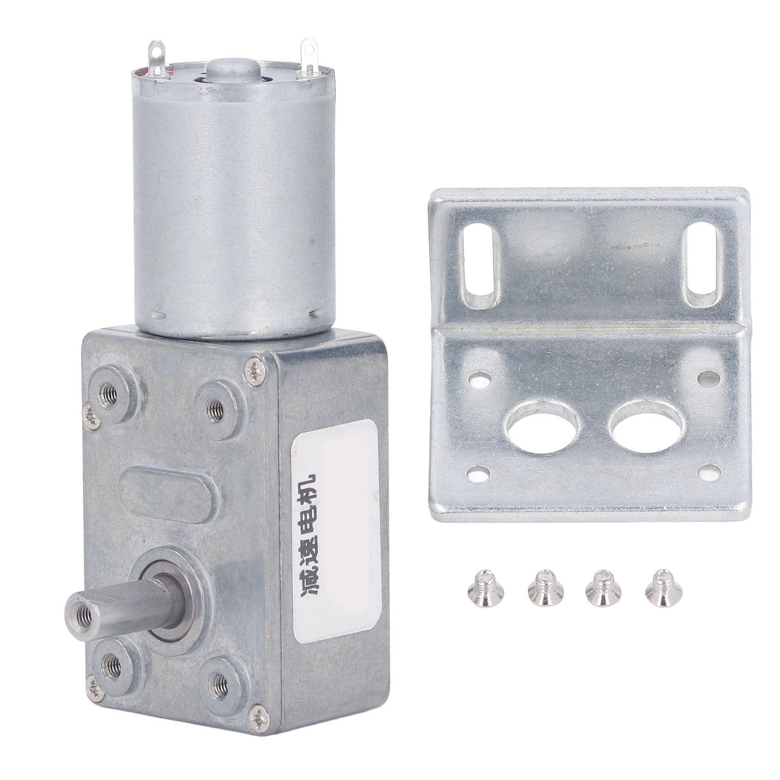 JWB-24V DC Gear Motor 12mm Single Shaft 4 to 25kg.cm Self Locking Reversible Worm Gear Motor ...