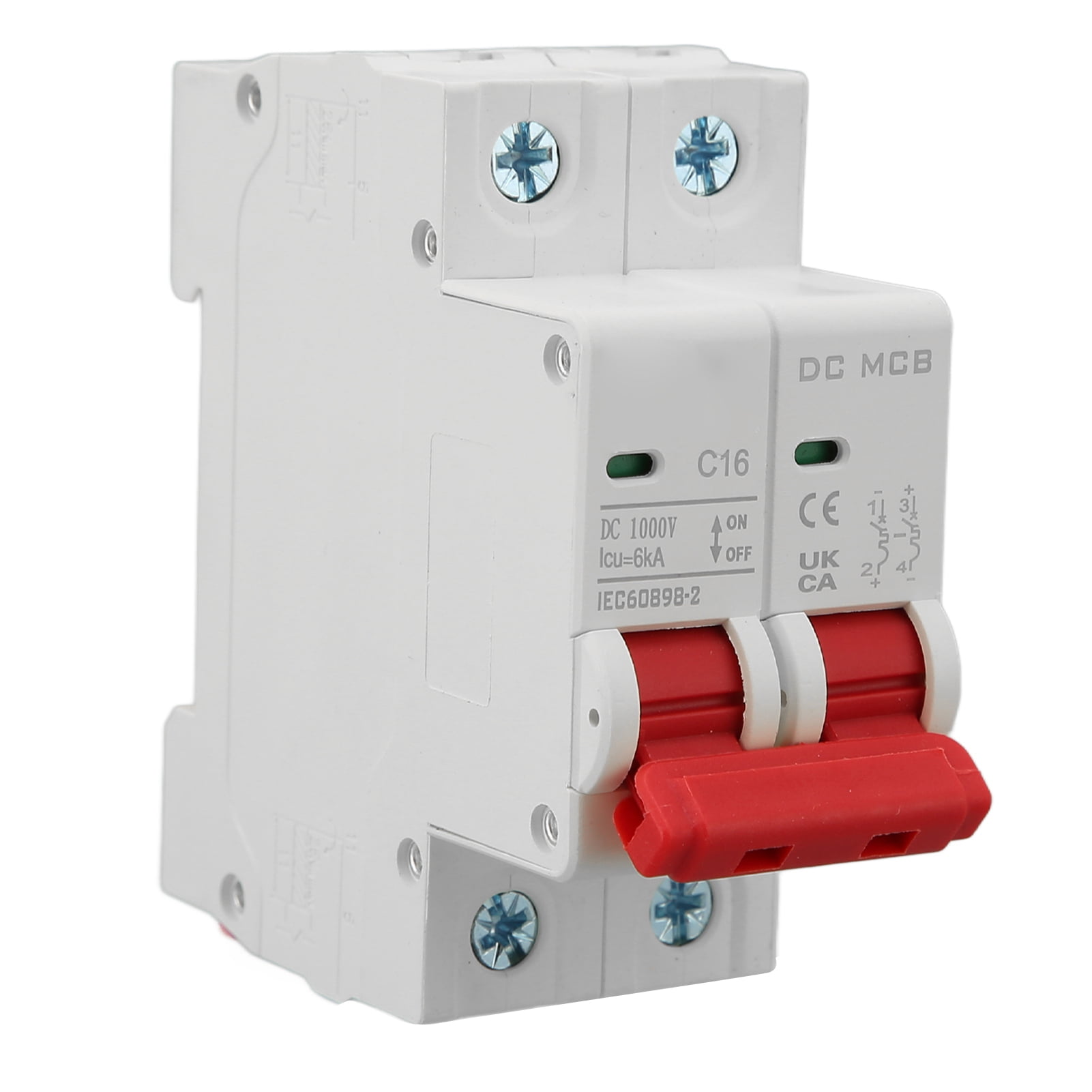 JWB-2P DC Small Circuit Breaker 6000A Breaking Capacity Overload Protection Mini Circuit Breaker ...