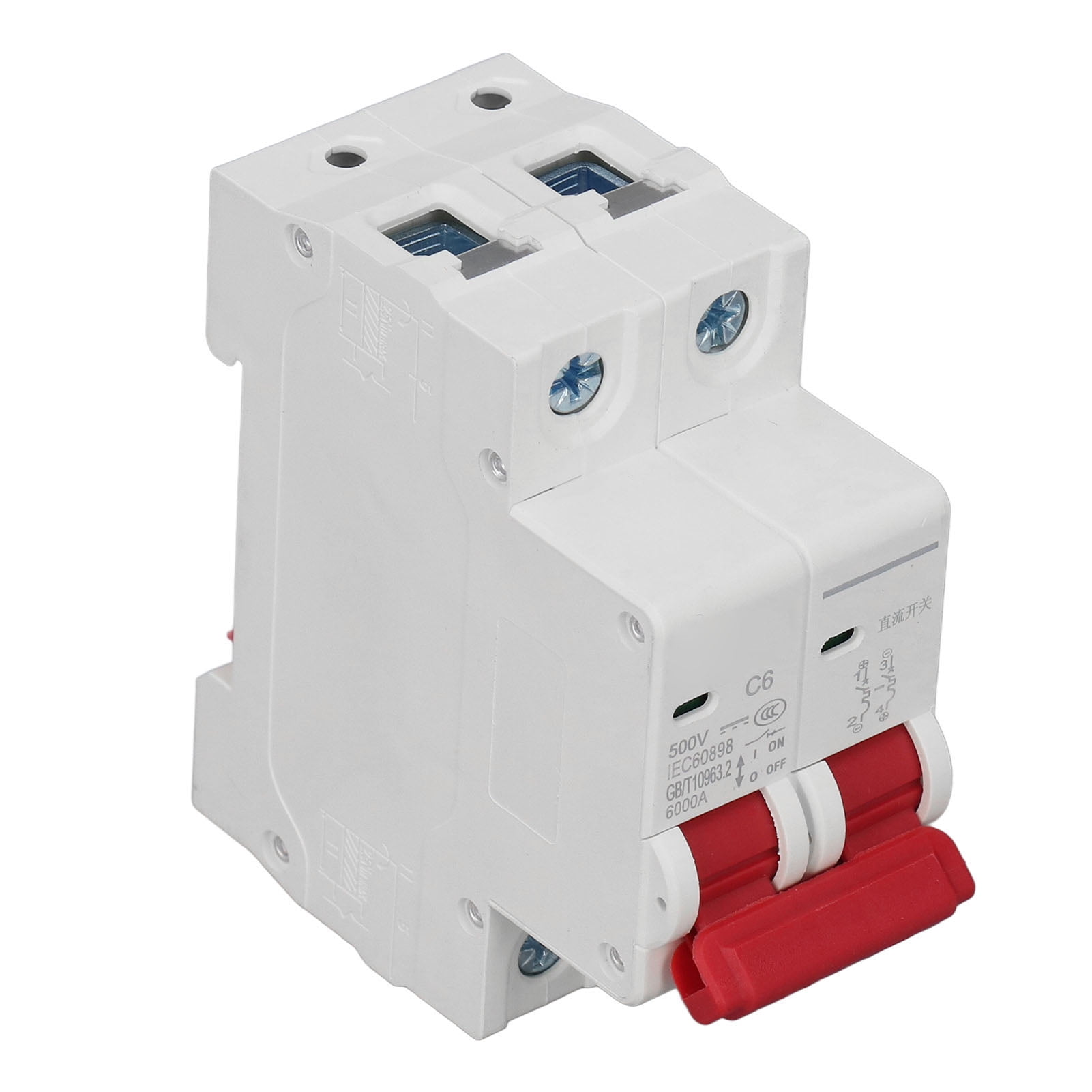 JWB-2P Miniature Circuit Breaker 6000A Breaking Capacity Small DC Circuit Breaker for Solar PV ...
