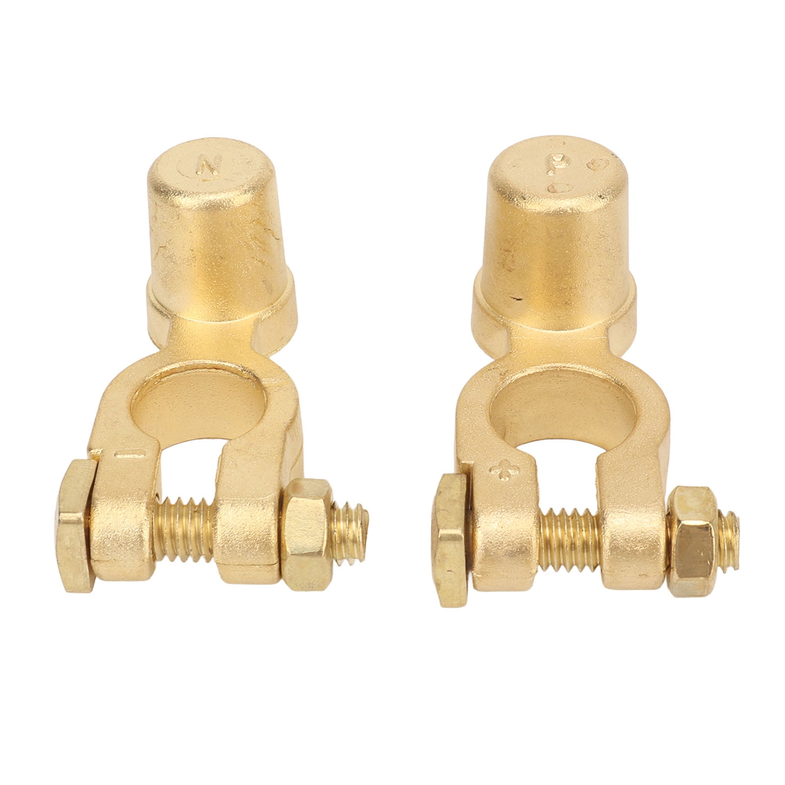 JWB-2PCS Battery Terminal Connectors Brass Negative Positive Car ...