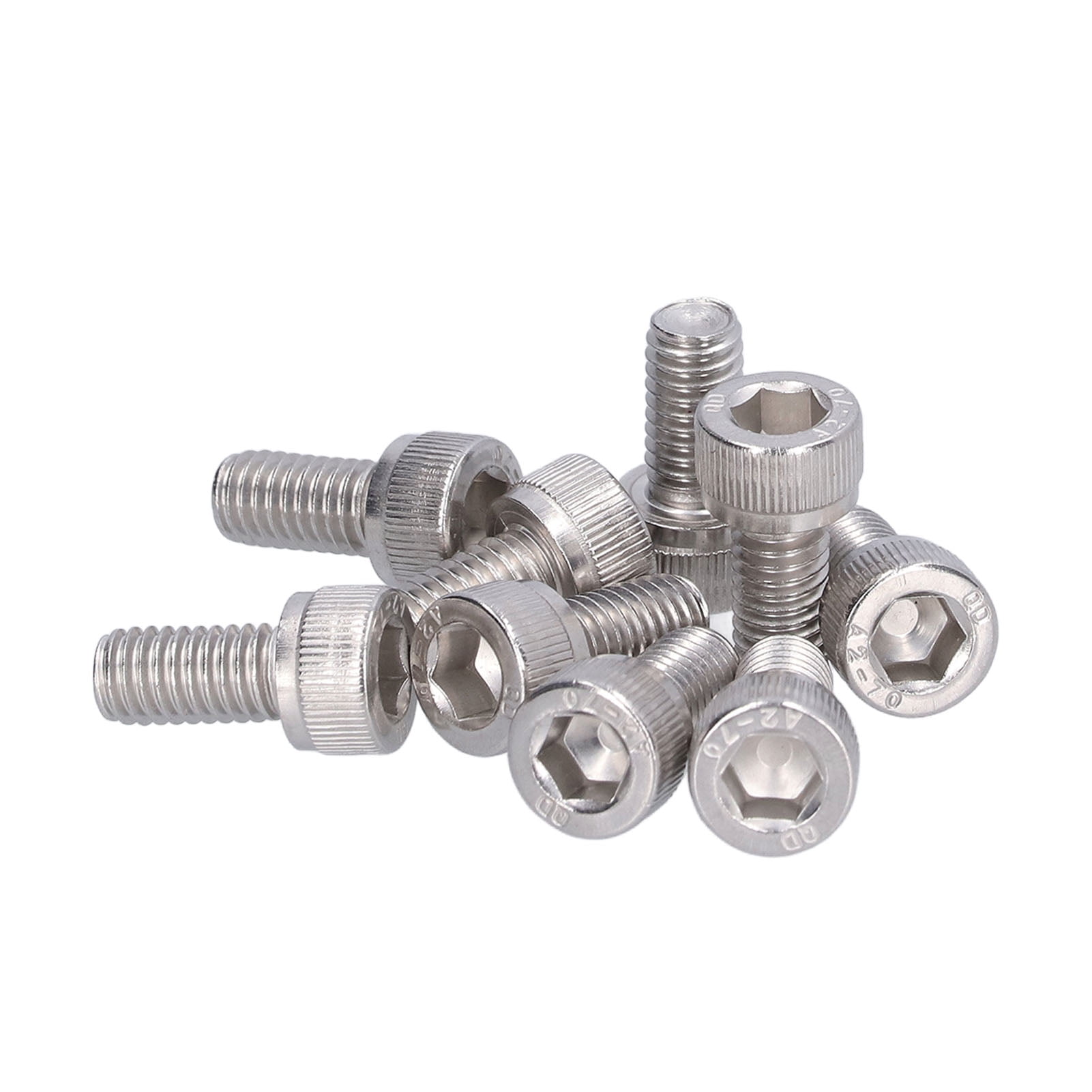 JWB-30Pcs M6 Screw Bolts 304 Stainless Steel A2?70 Hex Socket Cap ...