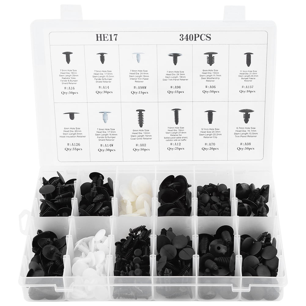 JWB-340Pcs Car Door Card Panel Trim Clips Bumper Fastener Retainer Push ...