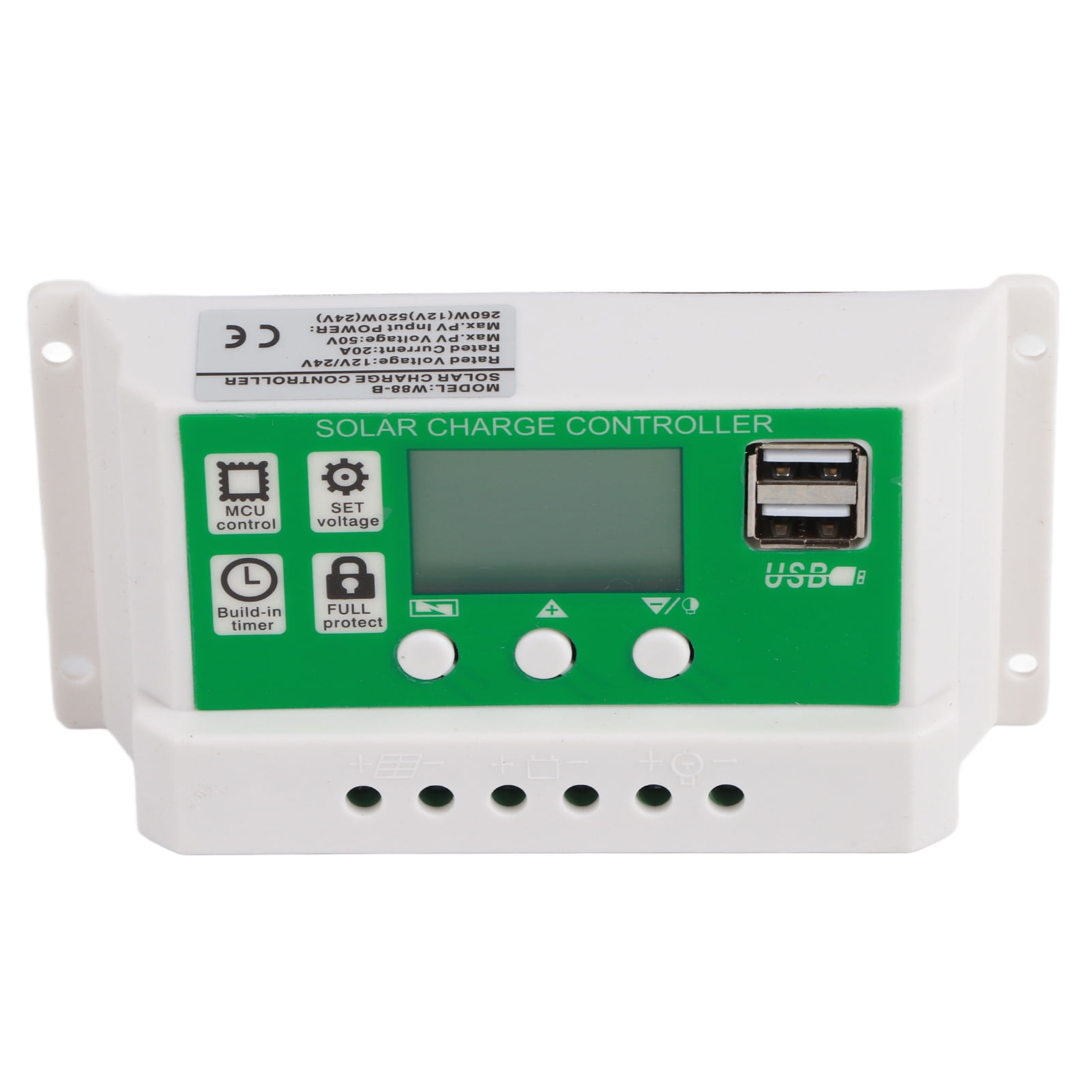 JWB-PWM Solar Controller Automatic Identification Dual USB Port Solar ...