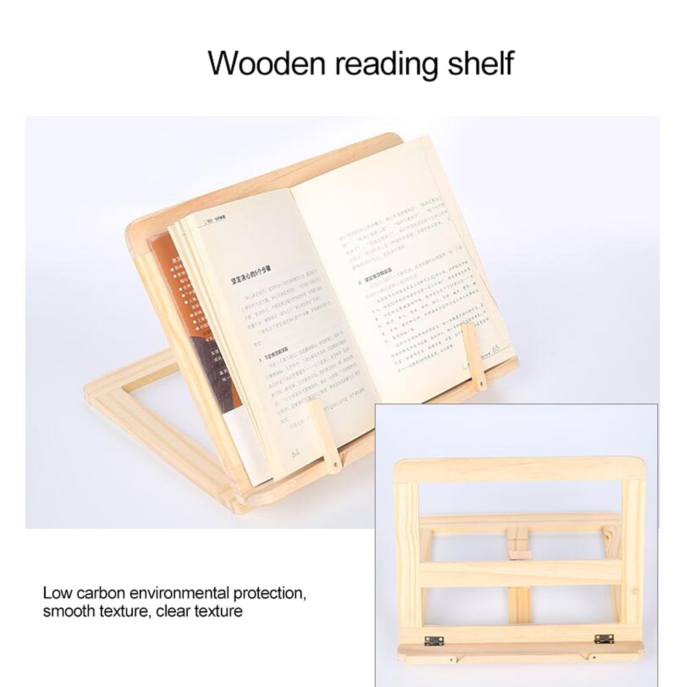 JWB-Portable Wooden Lectern for Books Wooden Reading Stand Adjustable ...