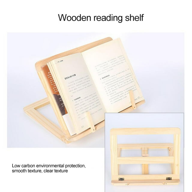 JWB-Portable Wooden Lectern for Books Wooden Reading Stand Adjustable ...