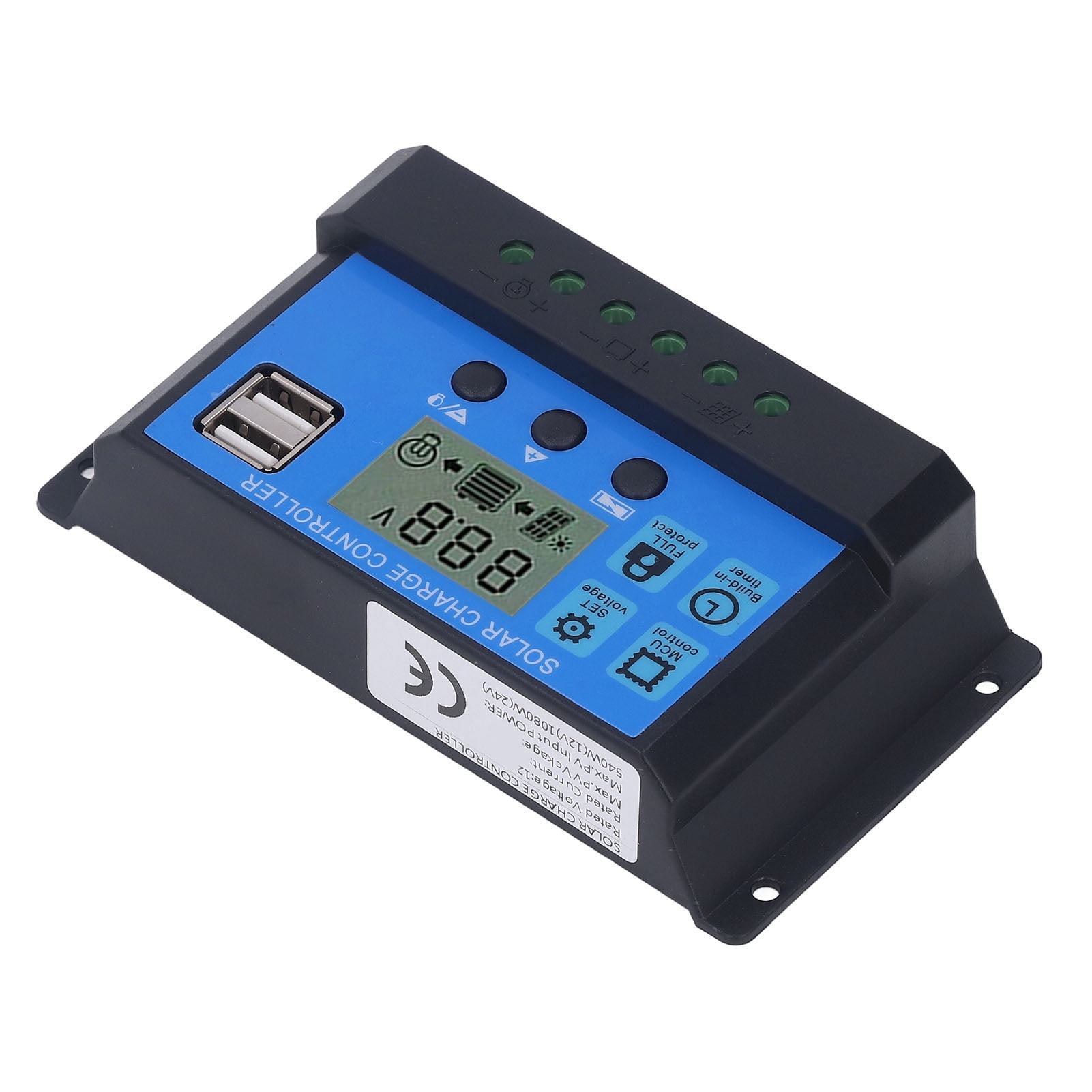 JWB-Solar Charge Controller Dual USB 5V Output PWM Charging Control Regulator 12V 24V 40A ...