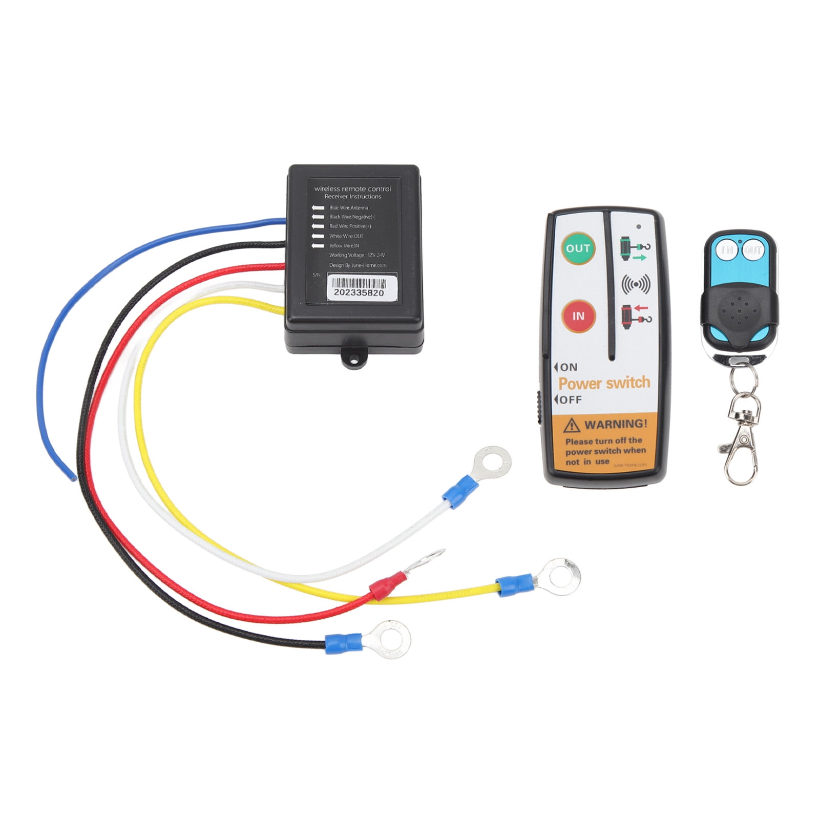 JWB-Wireless Winch Remote Control Kit 12V 24V Fast Response 50 Feet ...