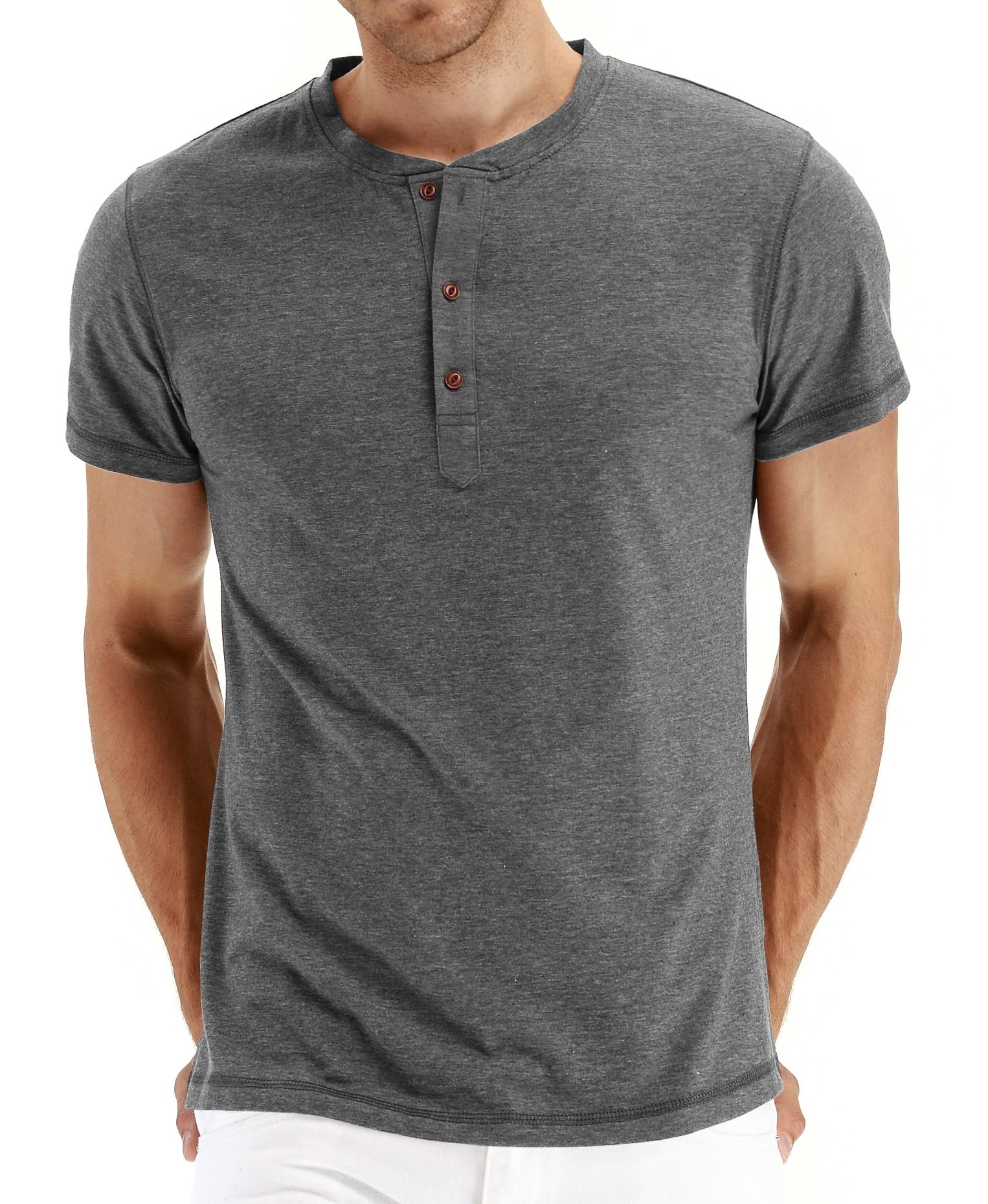 JWD Classic henley style Three button henley closure, Mens Henley Short ...