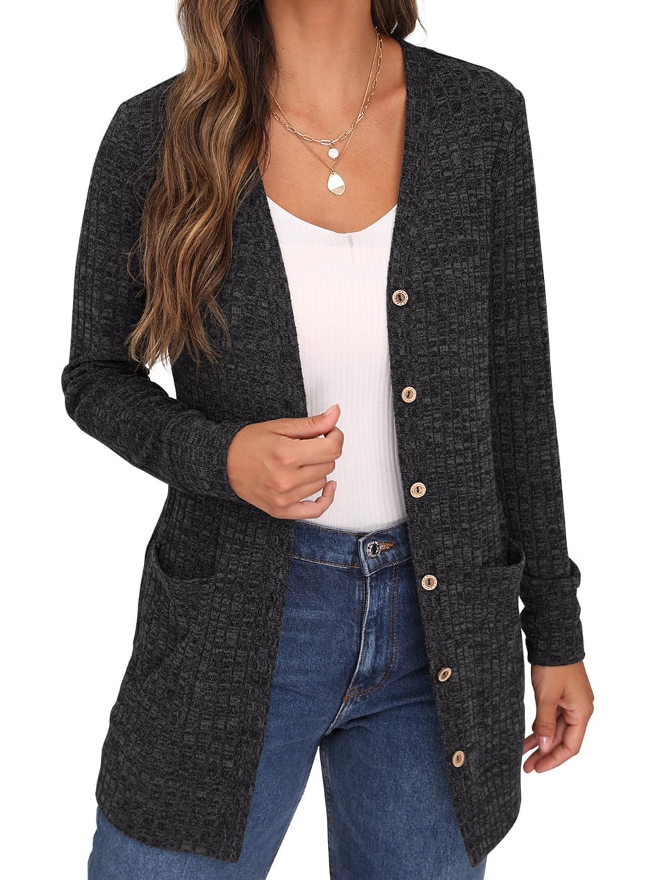 JWD Long Cardigans for Women Long Sleeve Open Front Cardigan ...