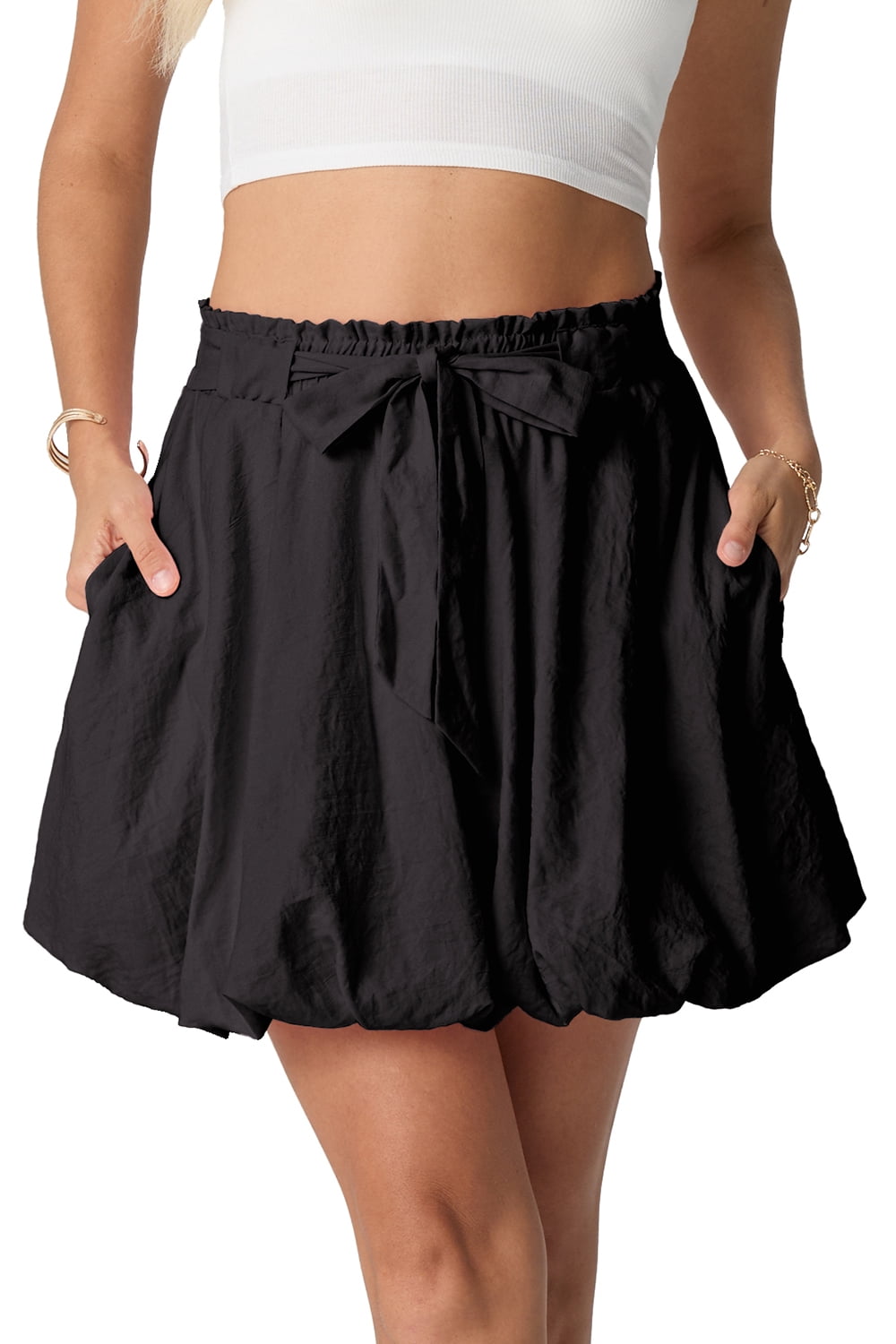 JWD Skirt for Women Boho High Waisted Ruffled Cute Casual Dressy Mini ...