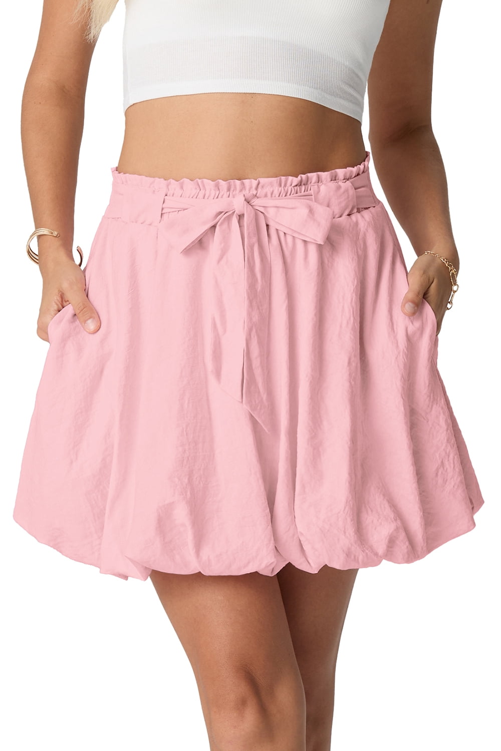 JWD Skirt for Women Boho High Waisted Ruffled Cute Casual Dressy Mini ...